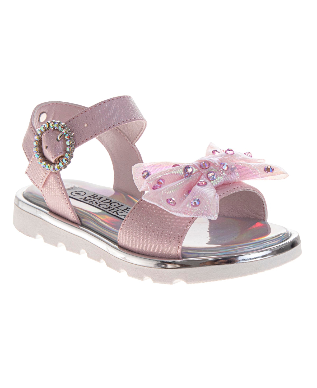 Click here for Badgley Mischka Big Girls Rhinestone Bow Sandals -... prices