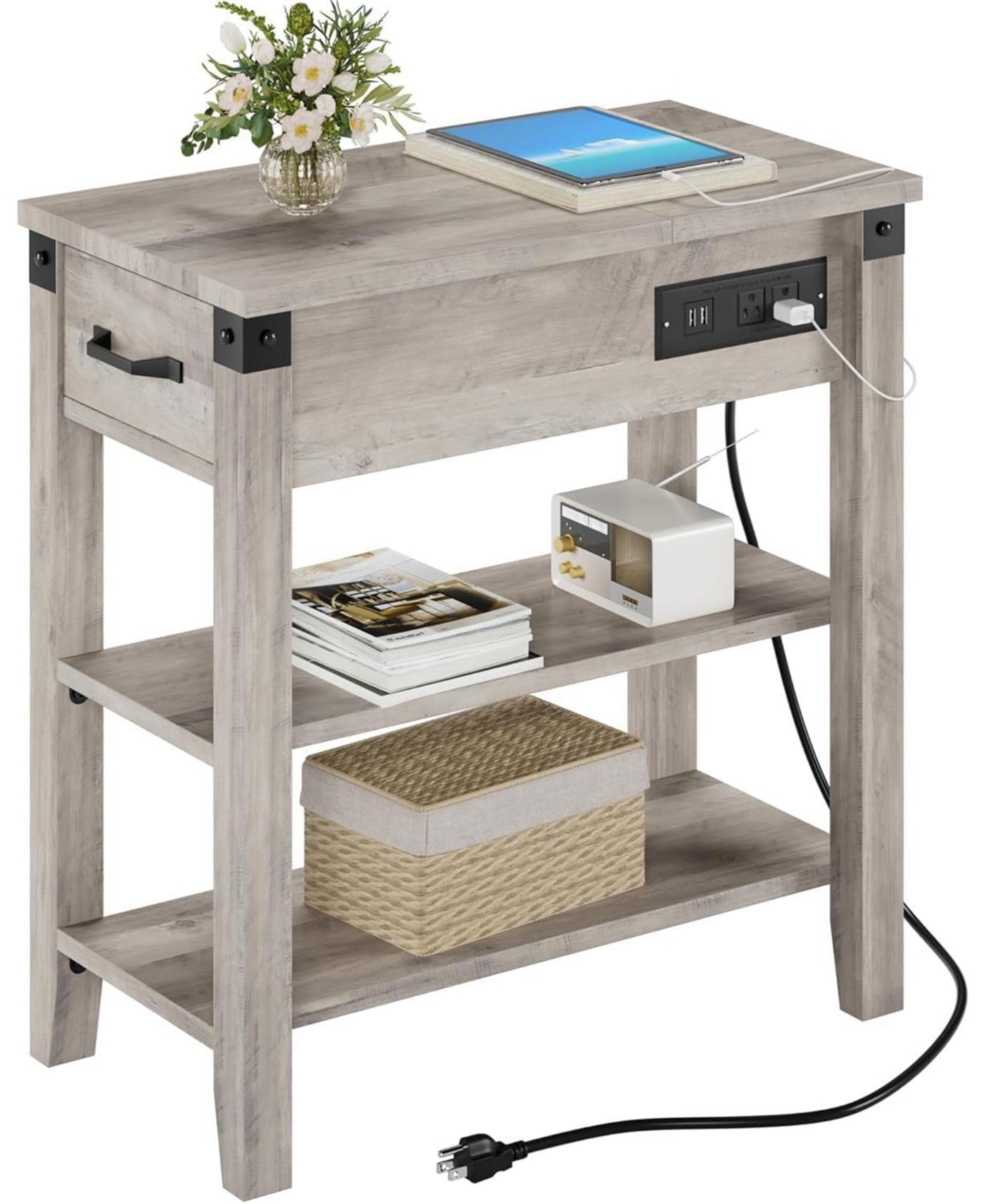 Click here for gaomon Narrow Flip-Top End Table with Drawer  Stor... prices