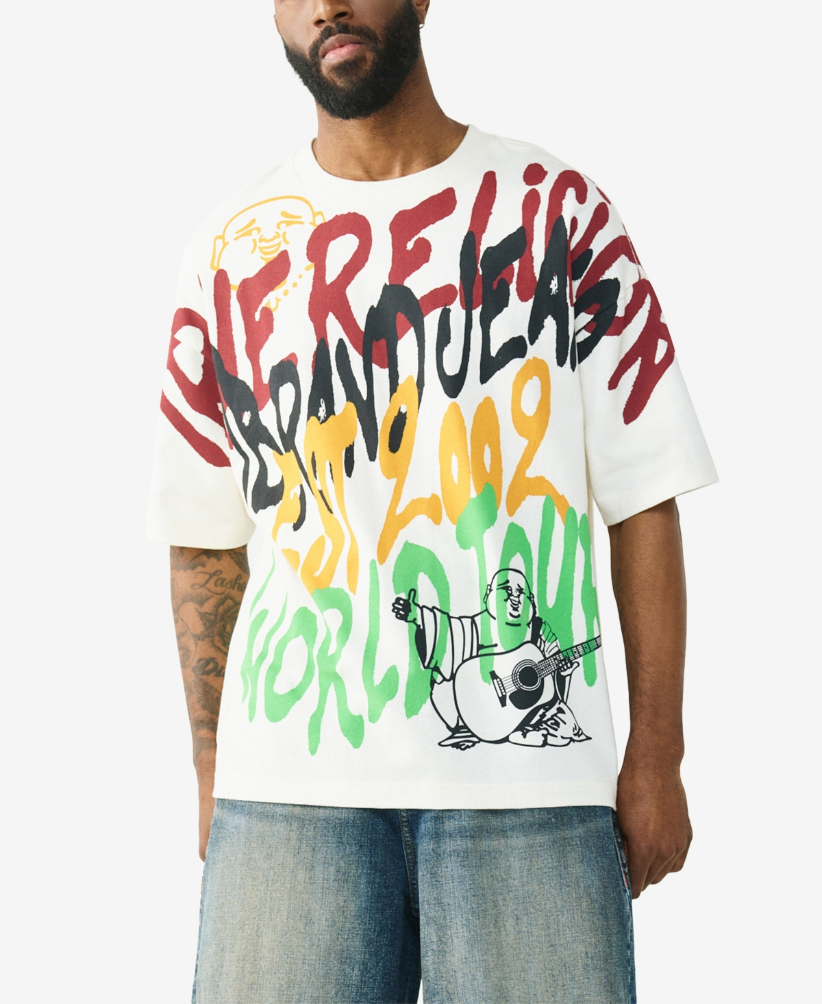 True Religion Oversized Fit Graffiti Tee