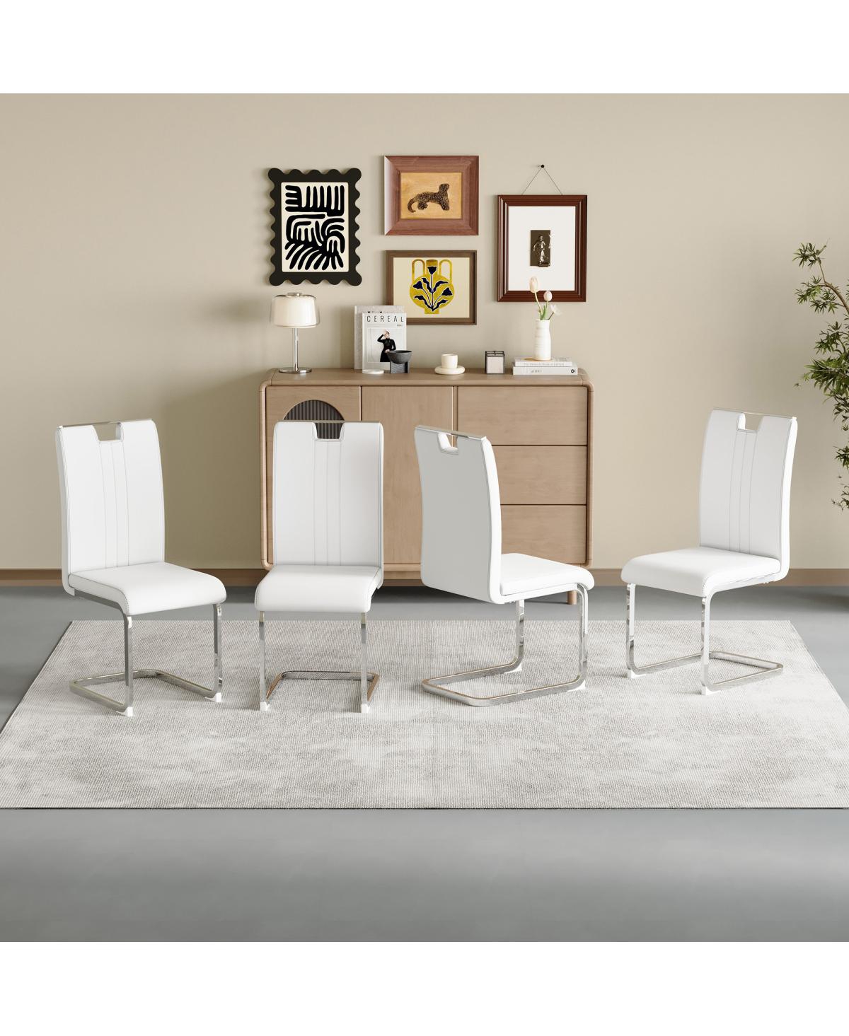 Click here for Streamdale Furniture Set of 4 Pu bow-shaped chairs... prices