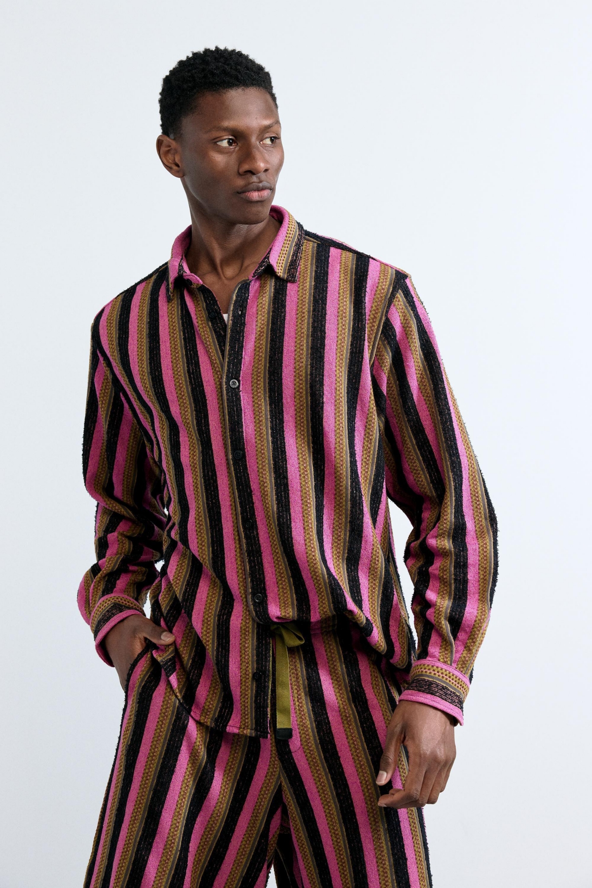 Click here for Desigual Mens Two-tone striped shirt - Pink prices