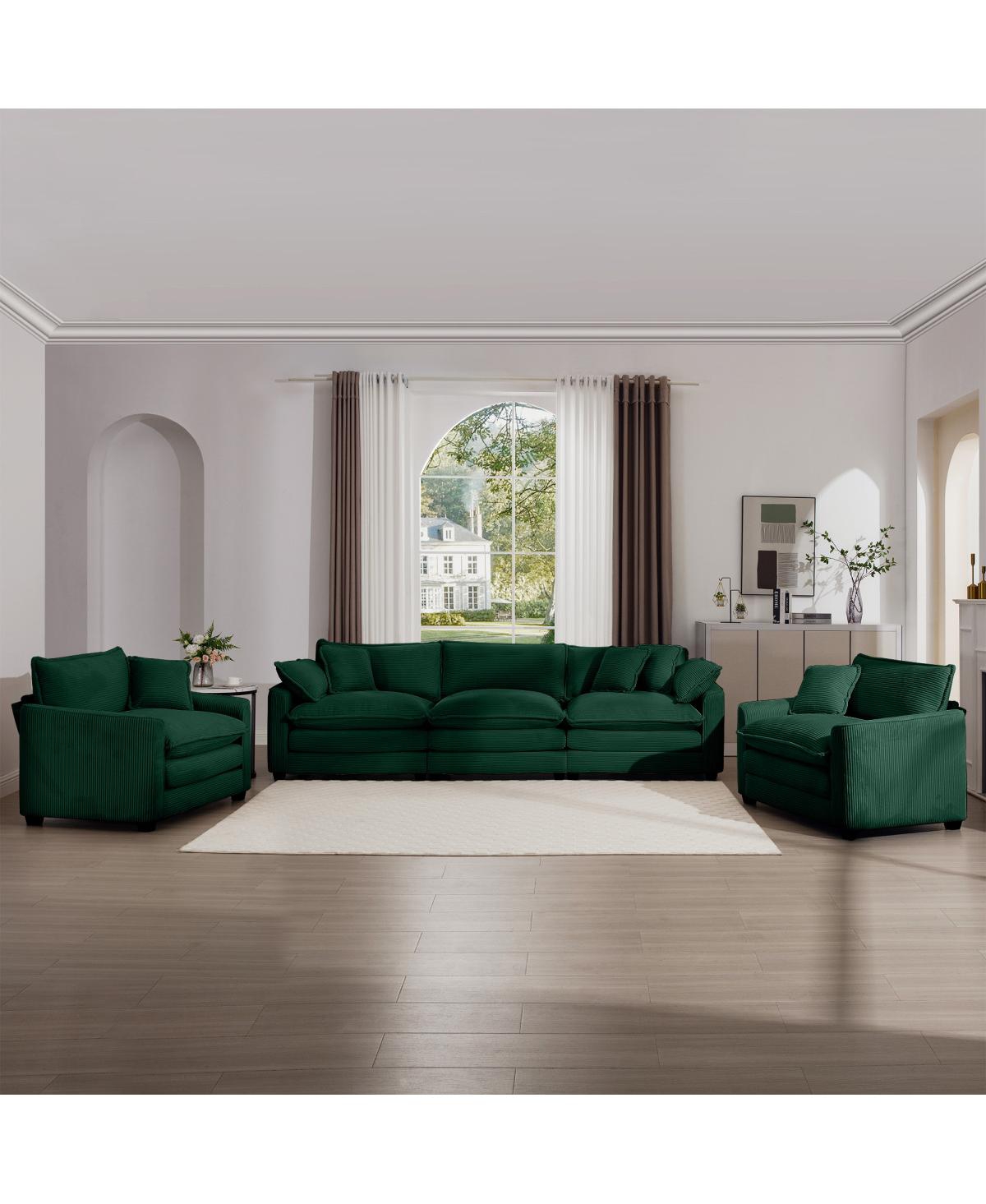 Click here for Streamdale Furniture Luxurious Green Corduroy Sofa... prices
