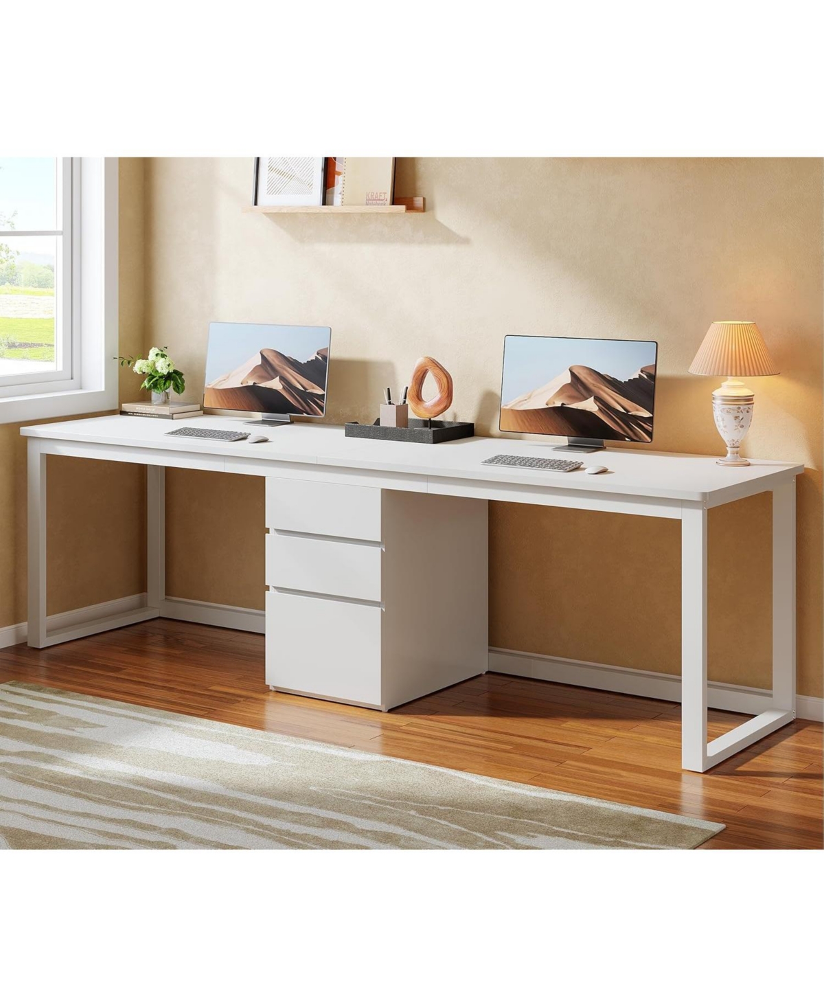Click here for Tribesigns 78.7 2 Person Computer Desk with 3 Draw... prices