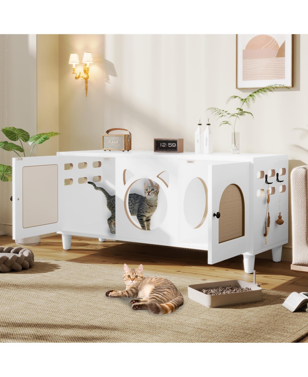 Click here for Streamdale Furniture Cat Litter Box Cabinet with S... prices