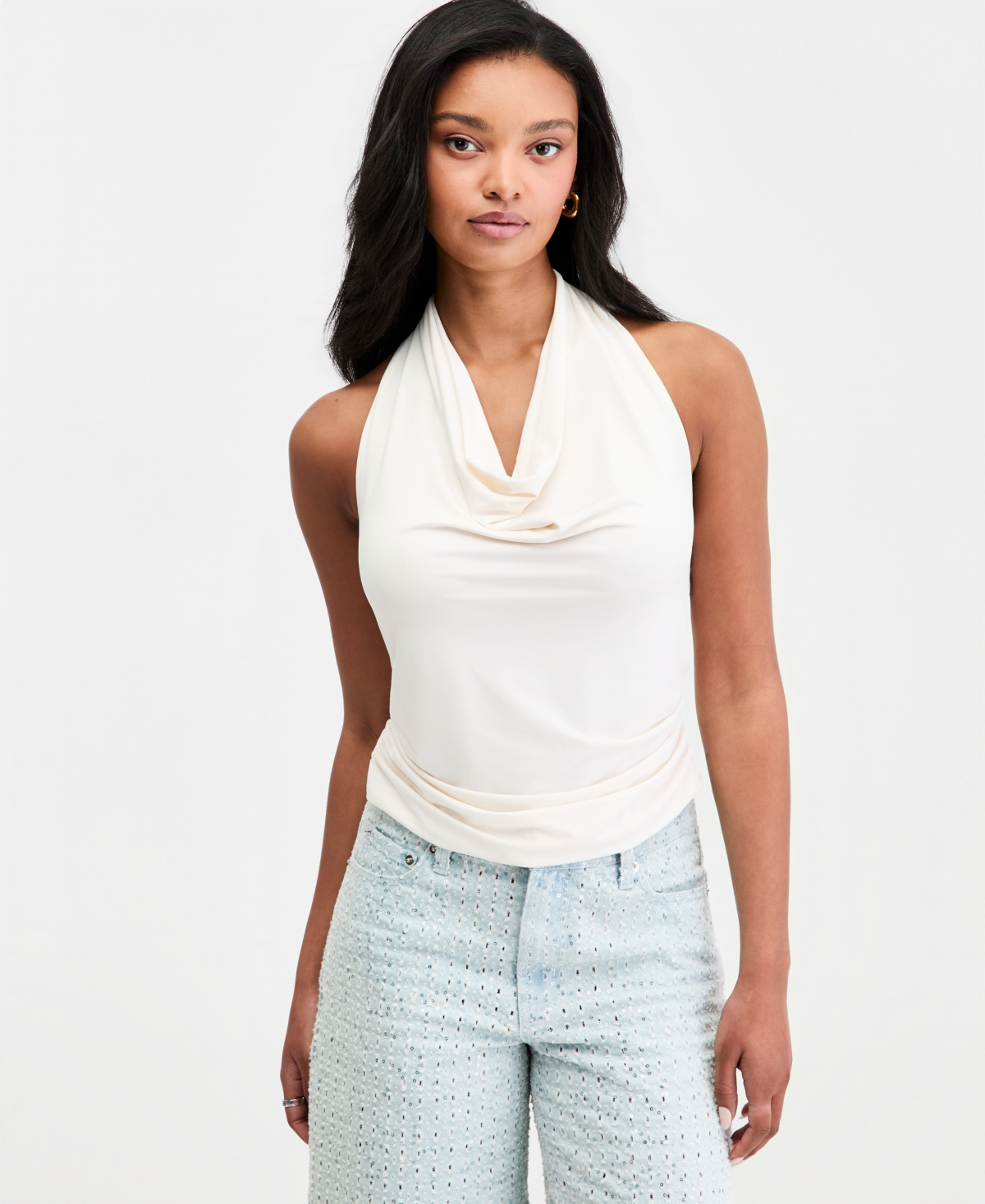 Click here for Bar Iii Womens Cowl-Neck Halter Top  Macys Exclusi... prices