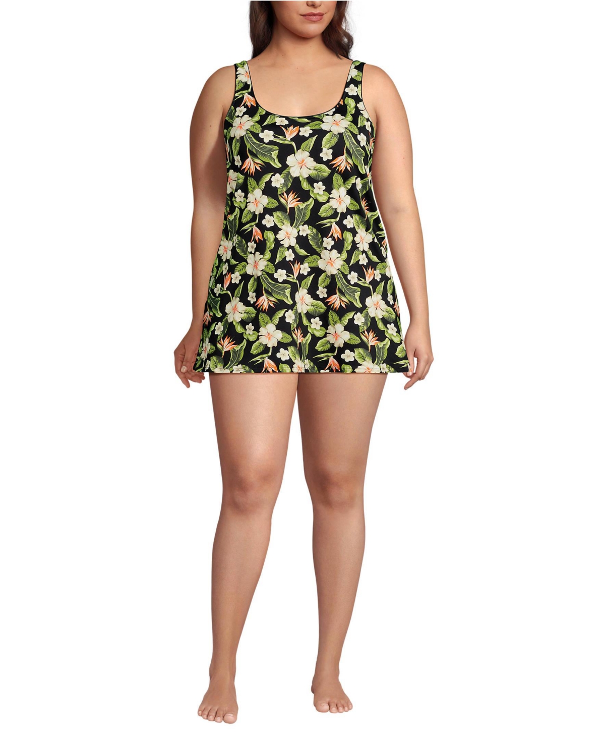 Click here for Lands End Plus Size Scoop Neck Mini Swim Dress Swi... prices