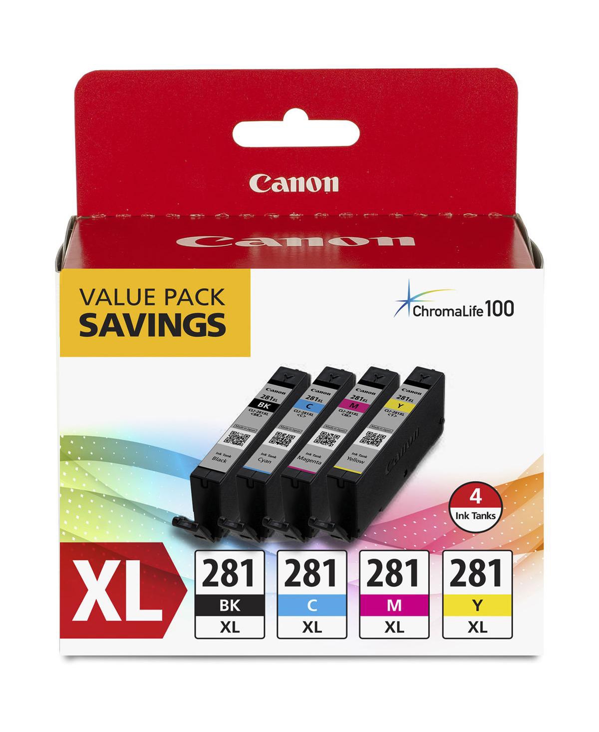 Click here for Canon Cli-281 Xl Bkcmy Combo 4-Pack of Black  Cyan... prices