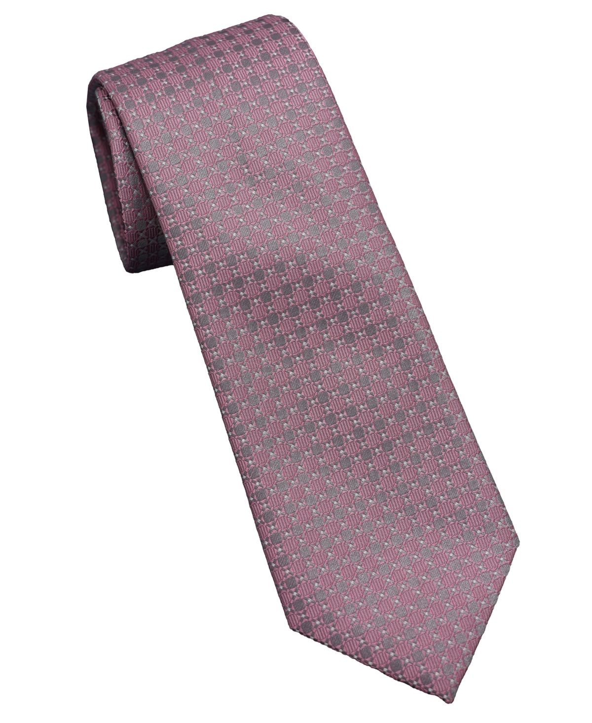 Click here for Dkny Mens Slim Design Geometric Neck Tie - Pink prices