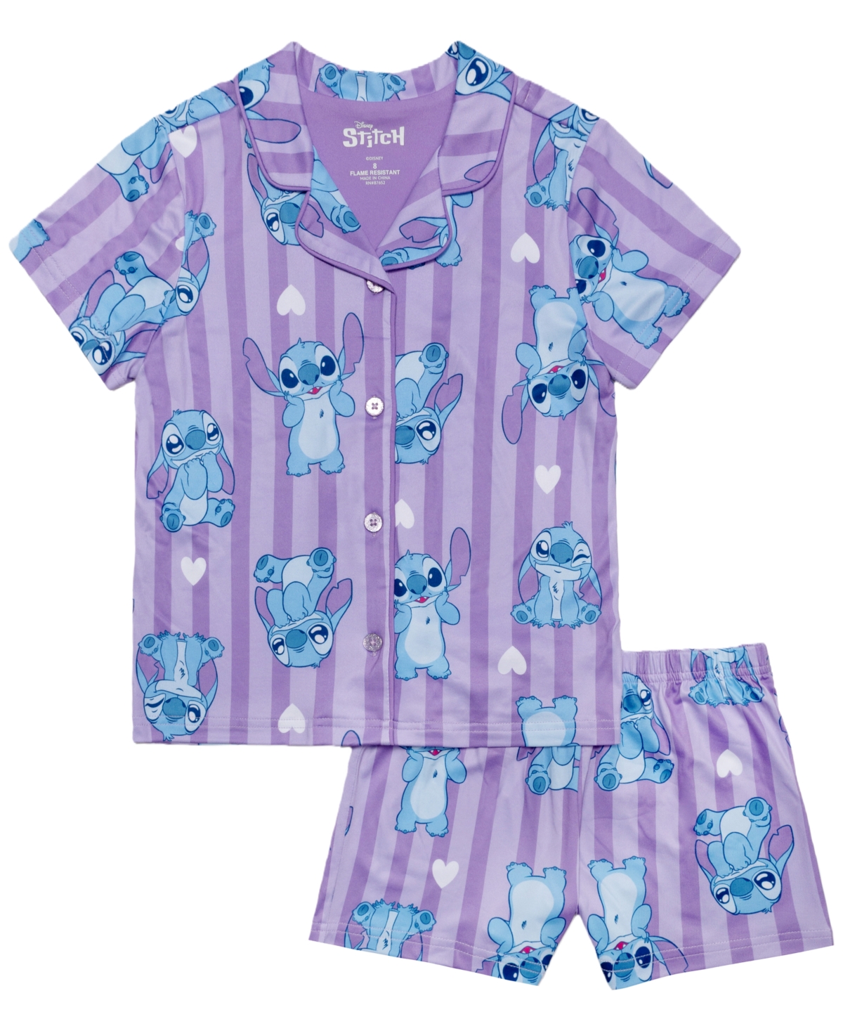 Click here for Lilo Stitch Girls 4-10 Notch Collar Top and Shorts... prices