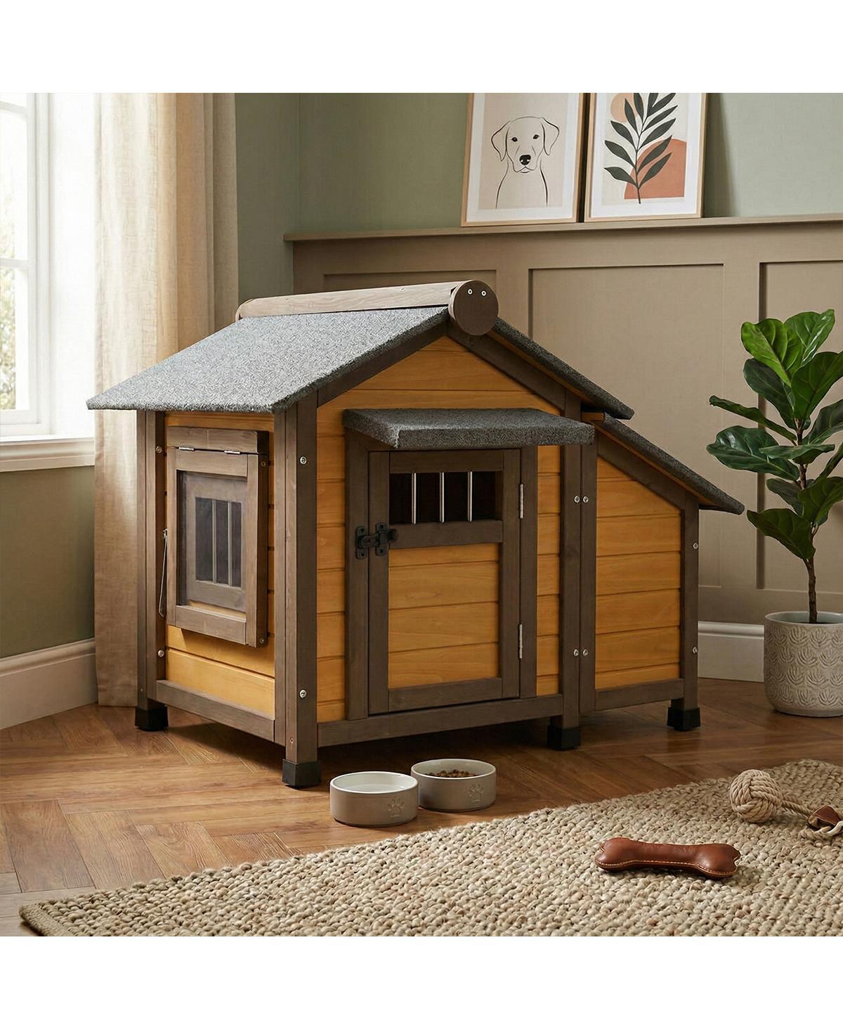 Click here for 6thdruple Solid Wood Dog House with Elevated Floor... prices