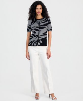 Click here for Anne Klein Printed Cardigan Sweater Top prices