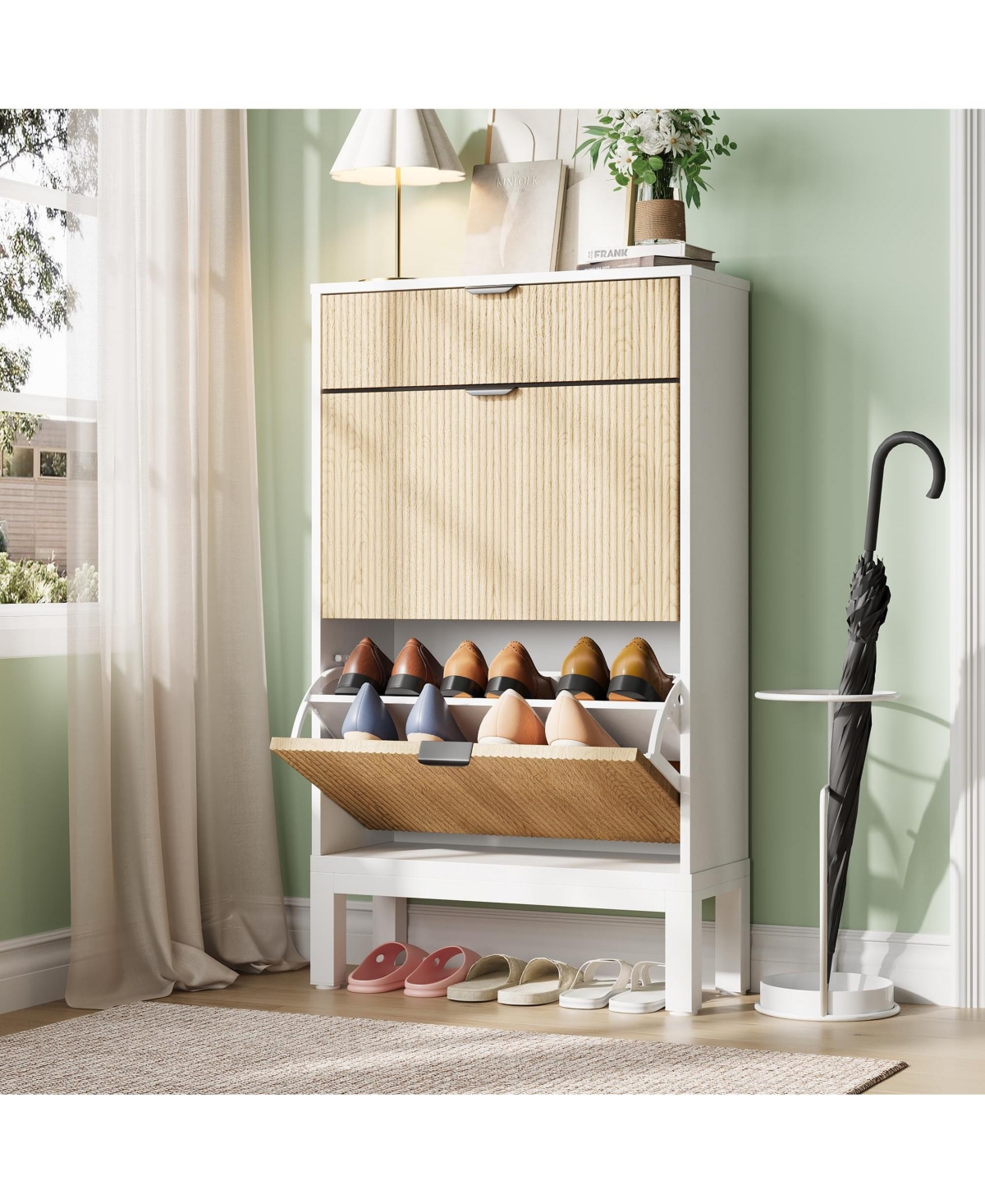 Click here for Homfan Shoe Cabinet with 2 Flip Drawers  Entryway... prices