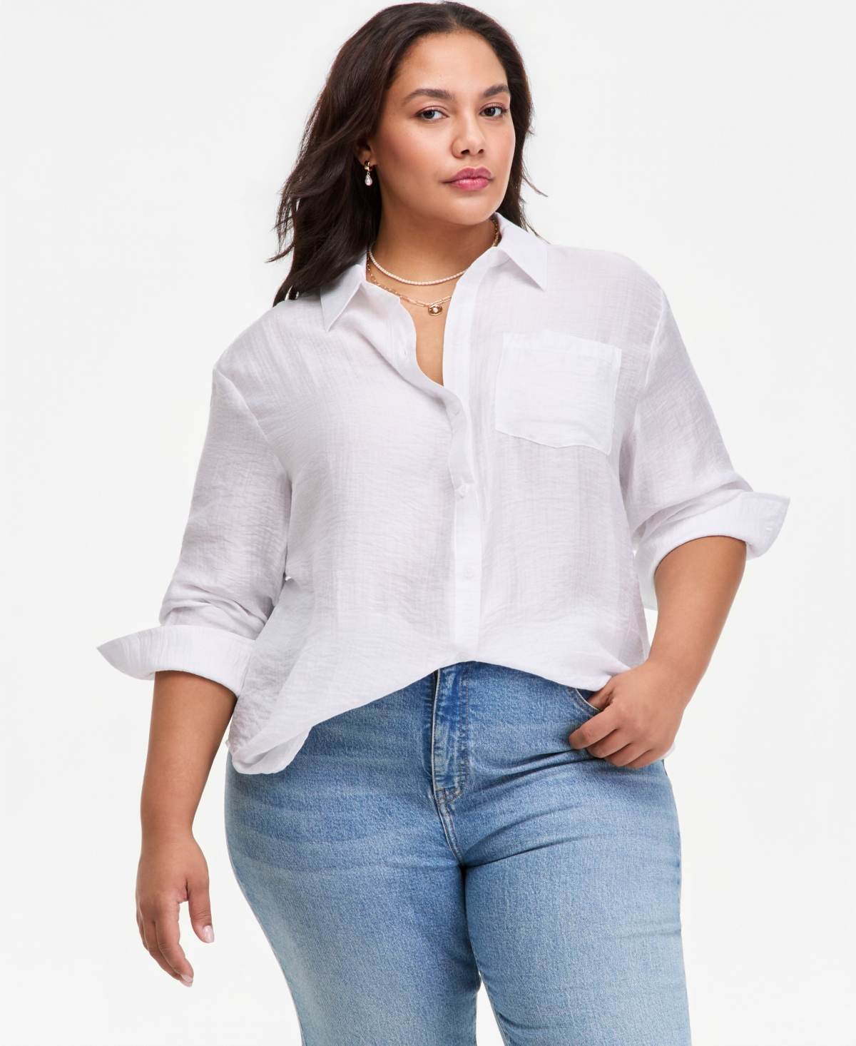 Click here for On 34th Trendy Plus Size Gauze Shirt  Macys Exclus... prices