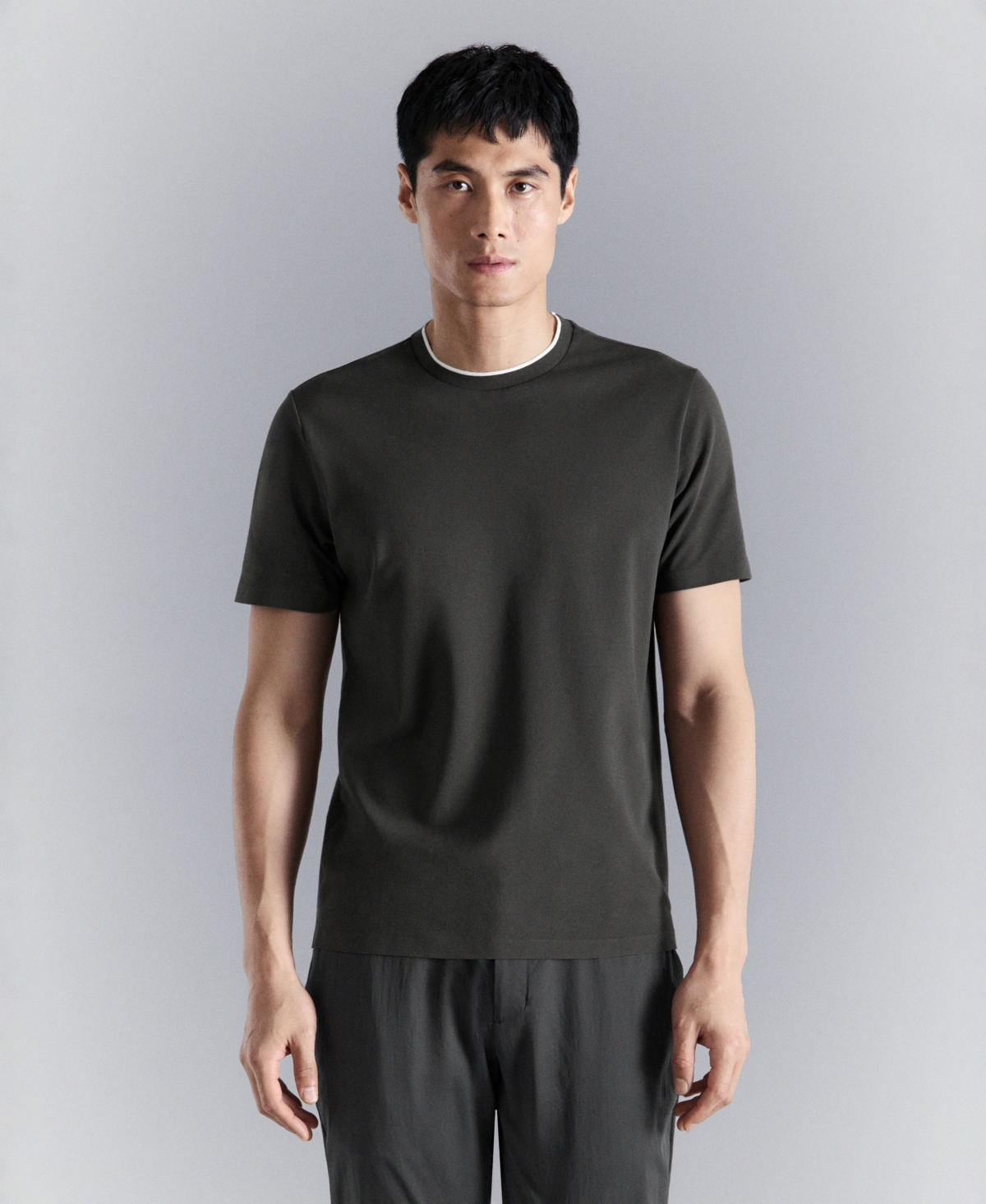 Click here for Mango Mens Slim-Fit Comfort Stretch T-Shirt - Dark... prices