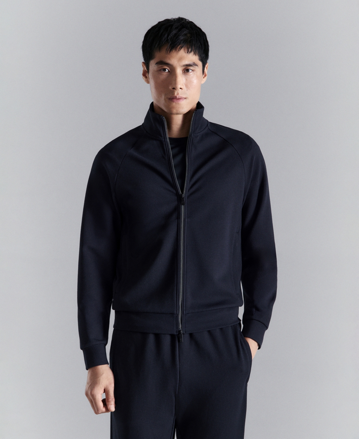 Click here for Mango Mens Regular-Fit Technical Zip-Up Sweatshirt... prices