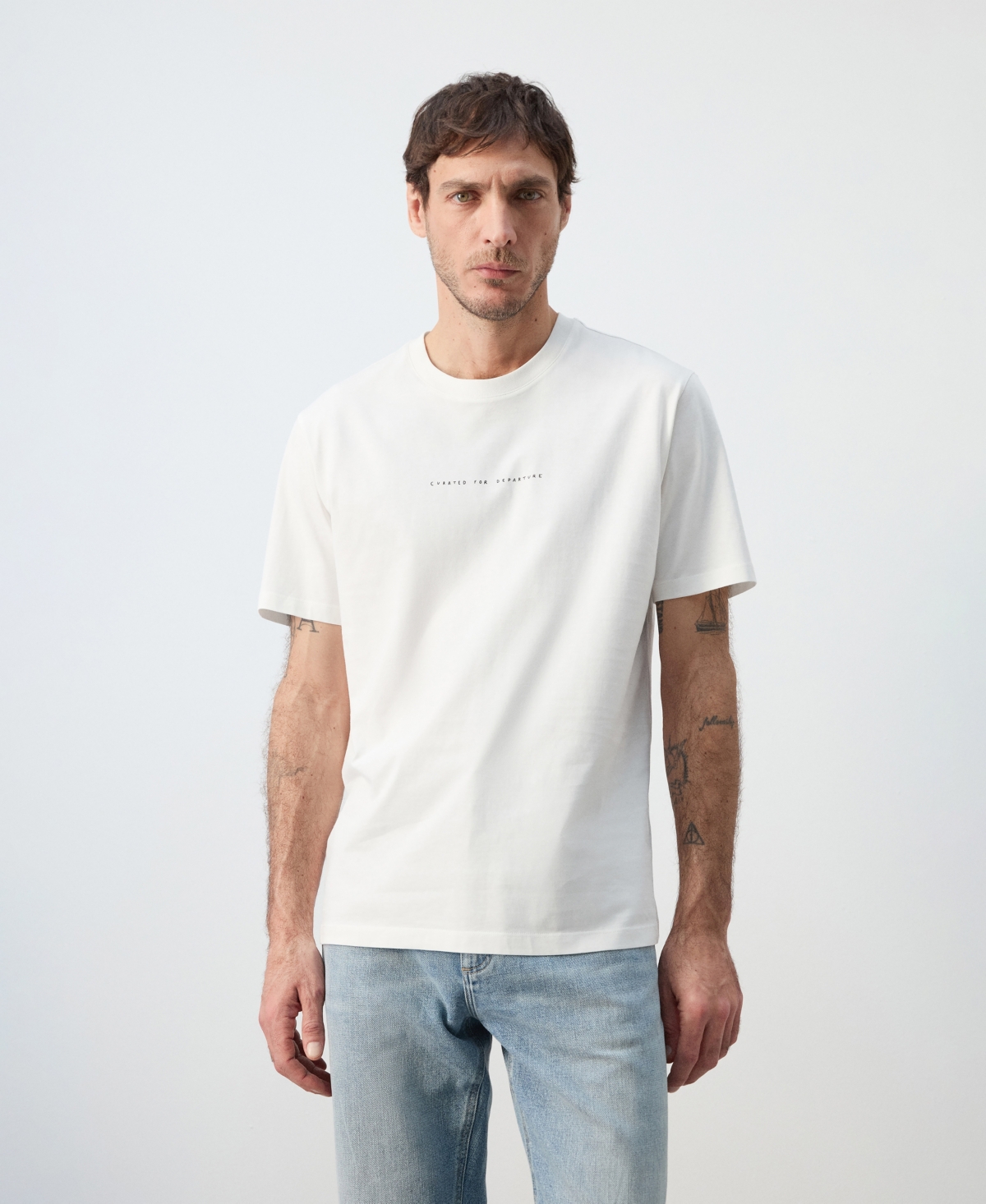 Click here for Mango Mens Cotton Graphic T-Shirt - White prices