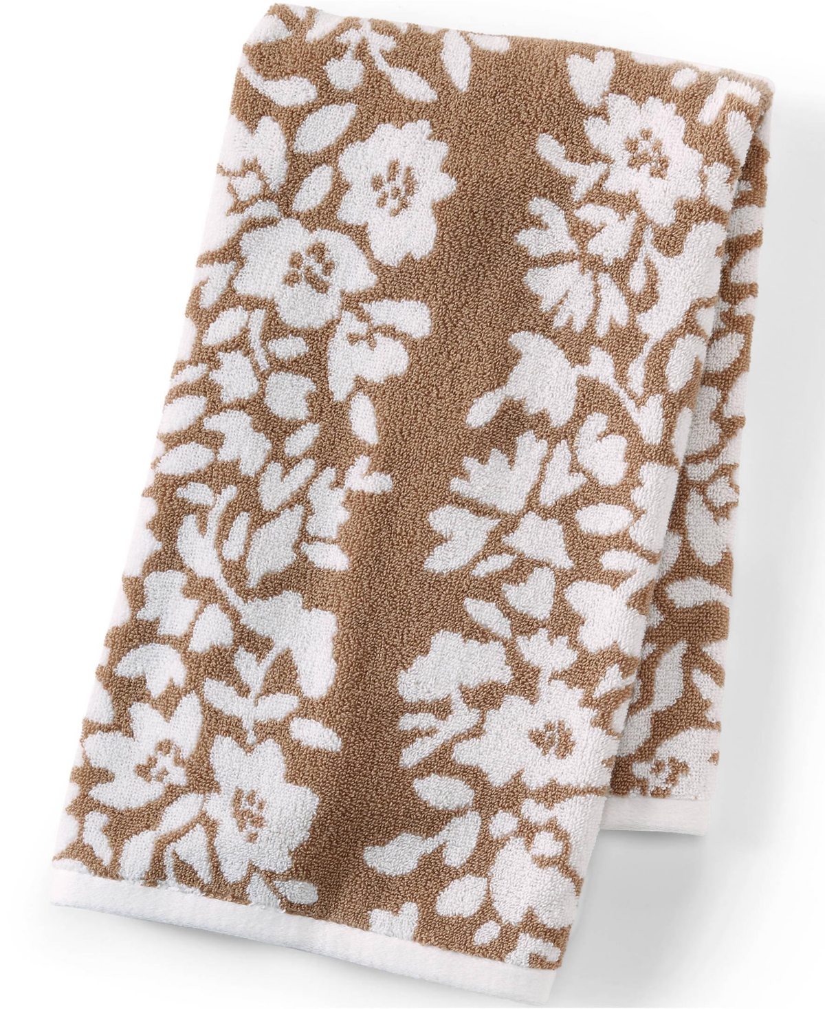 Click here for Lands End Cotton Jacquard Hand Towel - Rich camel... prices