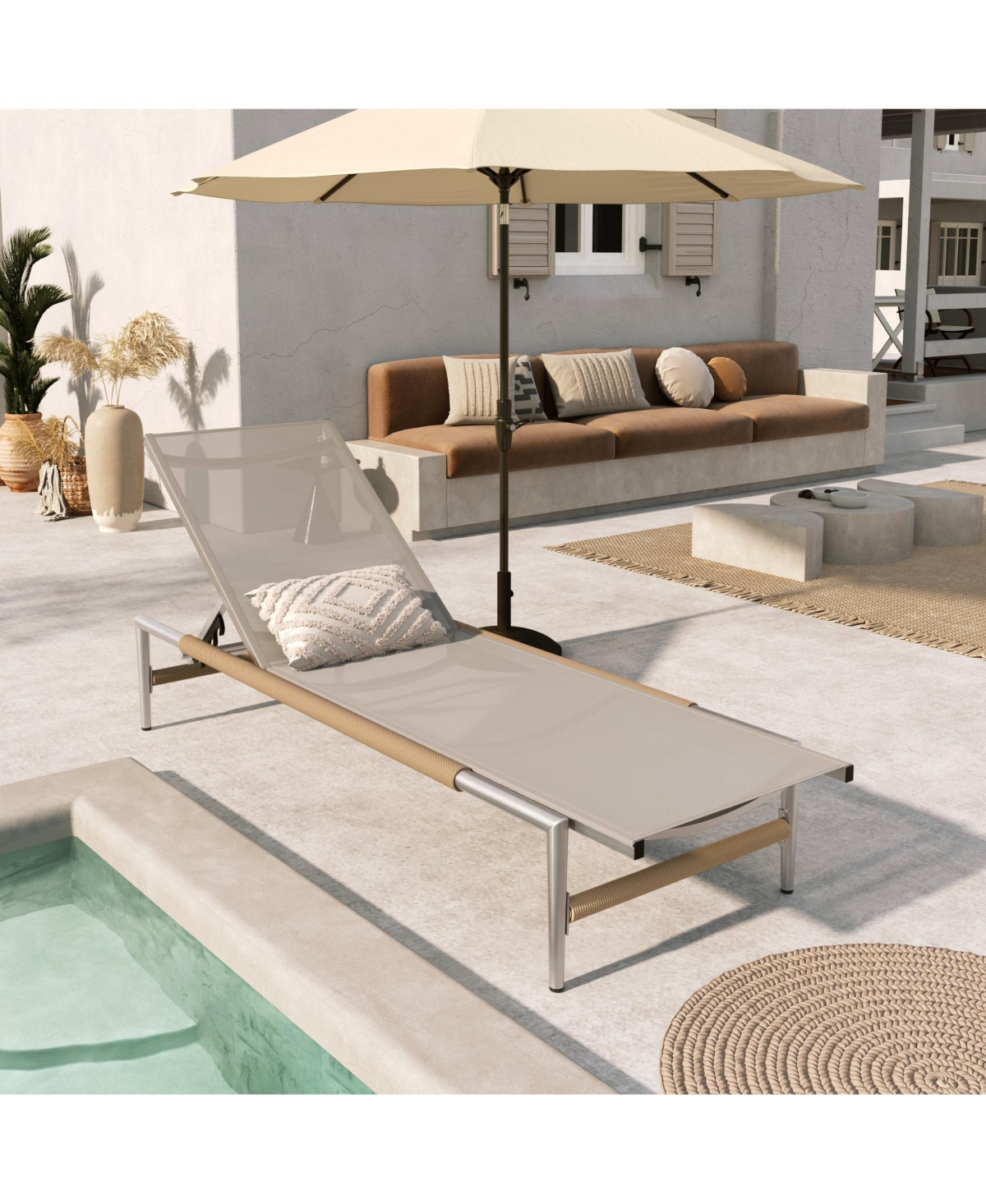 Click here for Mondawe Adjustable Patio Chaise Lounge with Alumin... prices