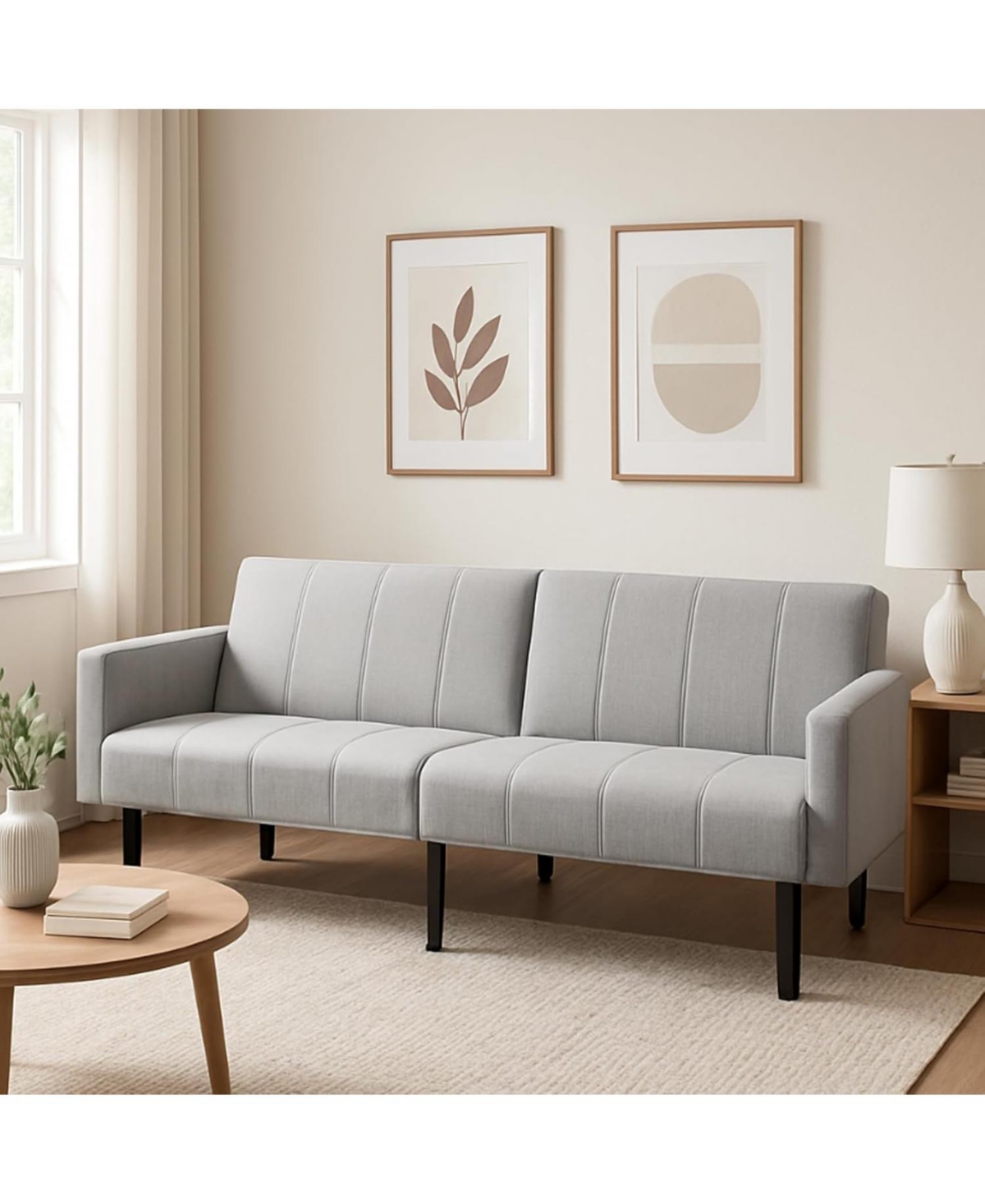 Click here for Gaomon 75.5" Linen Flannel Double Sofa Bed  3... prices