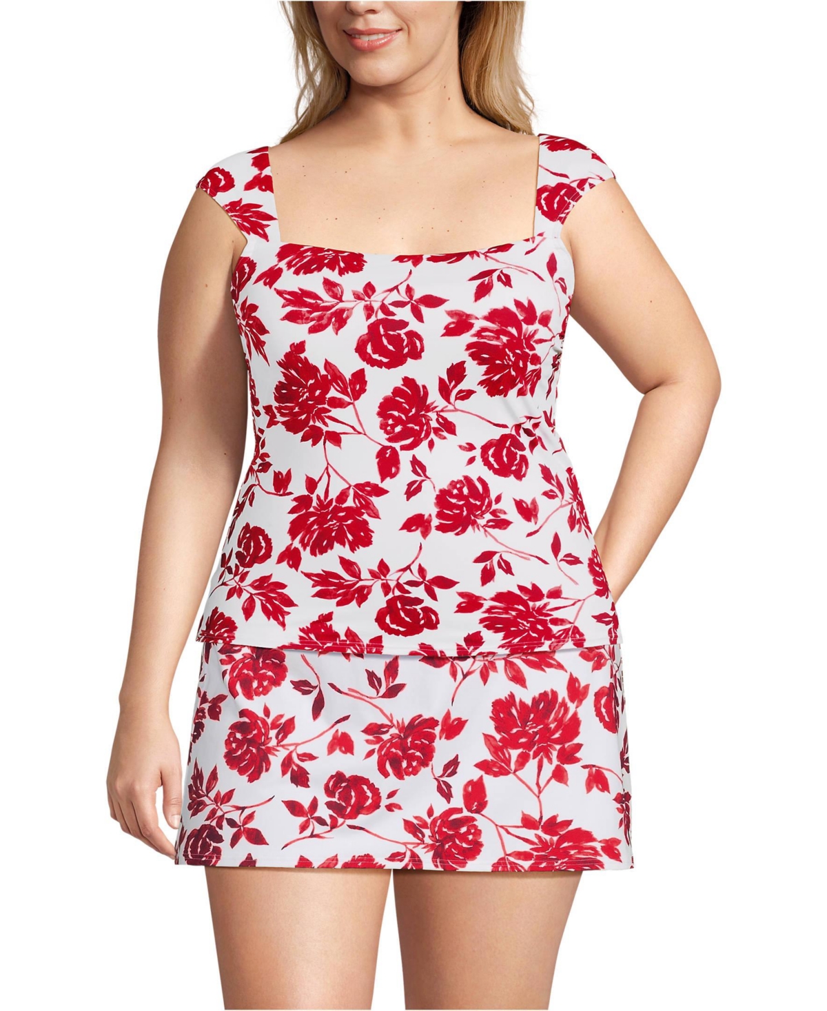 Click here for Lands End Plus Size Square Neck Underwire Tankini... prices