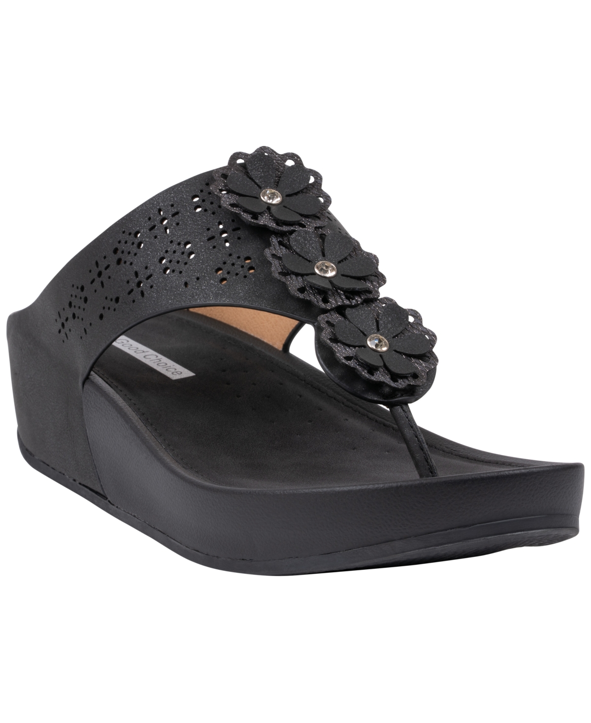 Click here for Gc Shoes Womens Rana Floral Thong Wedge Sandals -... prices