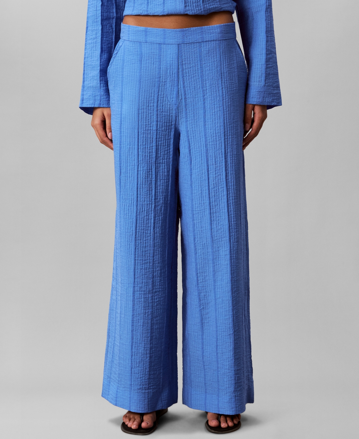 Click here for Calvin Klein Womens Wide-Leg Mid-Rise Pants - Mari... prices