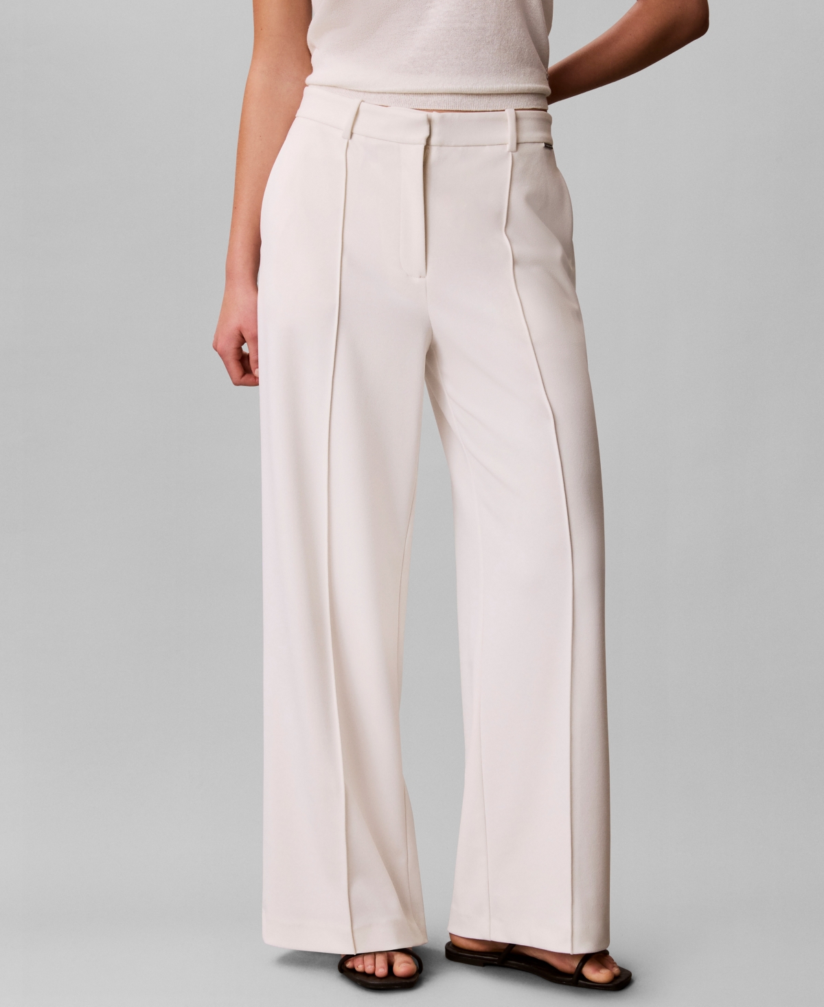 Click here for Calvin Klein Womens High Rise Wide Leg Pants - Tof... prices