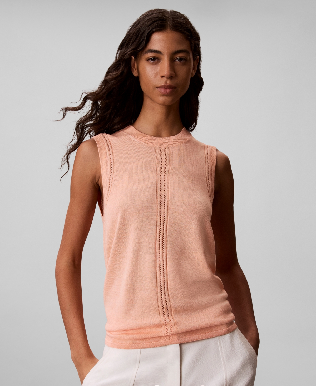 Click here for Calvin Klein Womens Sleeveless Crewneck Sweater -... prices