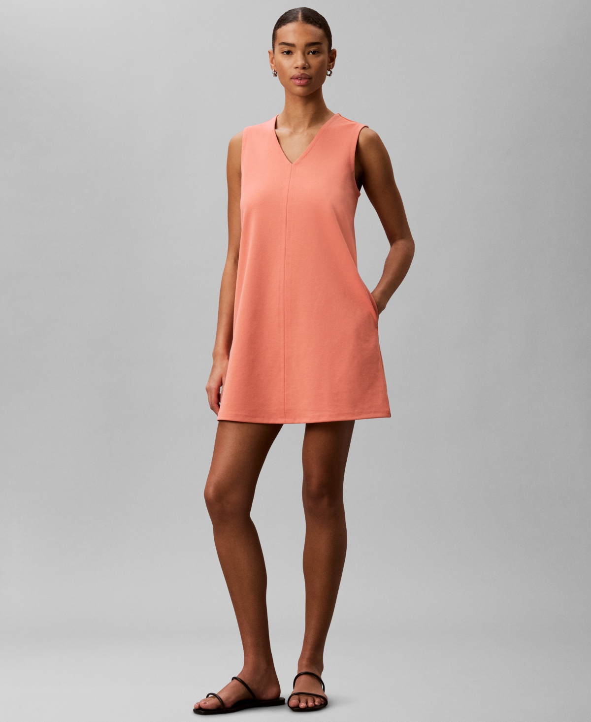 Click here for Calvin Klein Womens Sleeveless V-Neck Mini Dress -... prices