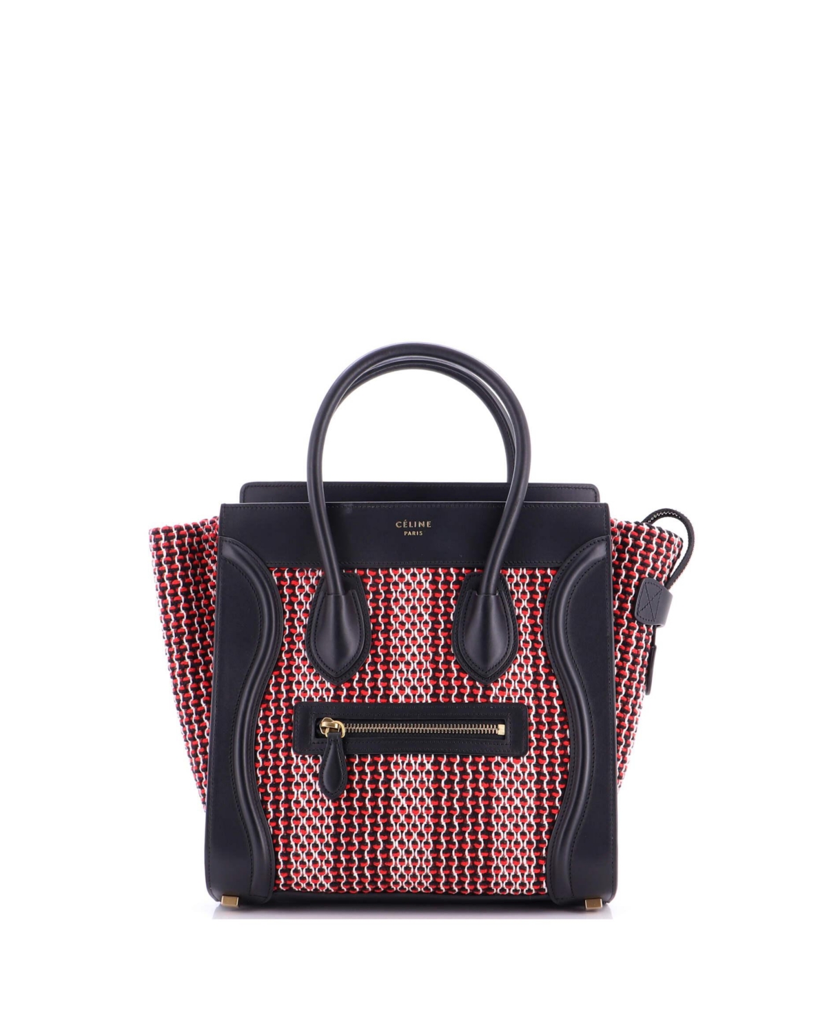 Click here for Pre-Owned Celine Micro Luggage Bag Tweed - Red prices