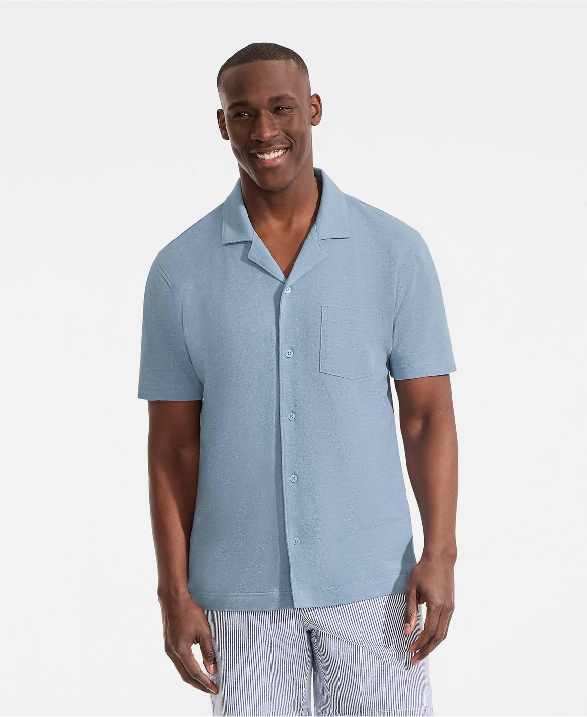 Click here for Lands End Mens Short Sleeve Cotton Linen Button Th... prices