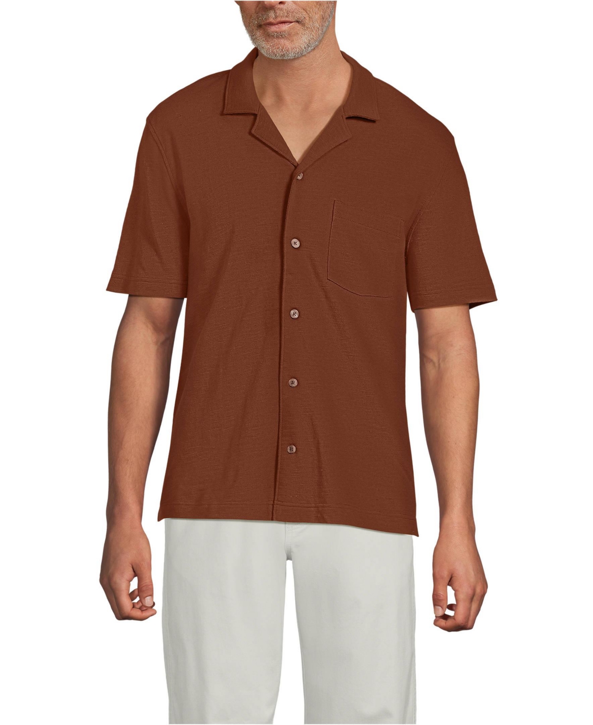 Click here for Lands End Mens Short Sleeve Cotton Linen Button Th... prices