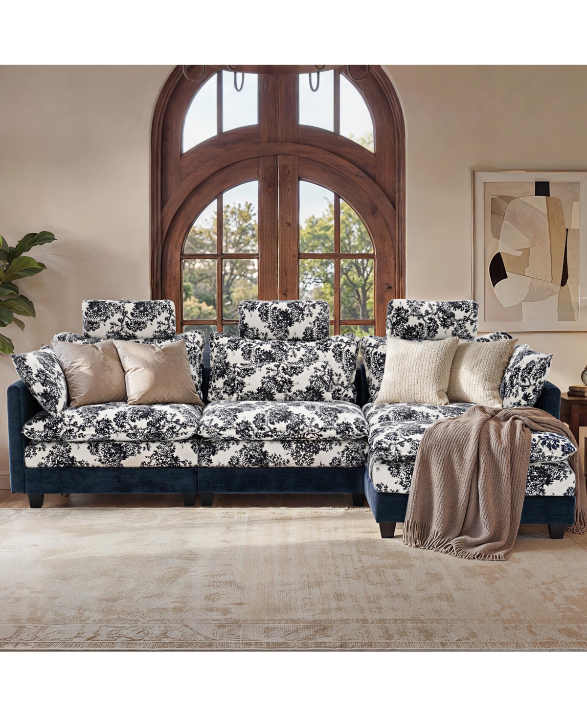 Click here for Homsee 4-Piece L-Shaped Sectional Sofa with Ottoma... prices