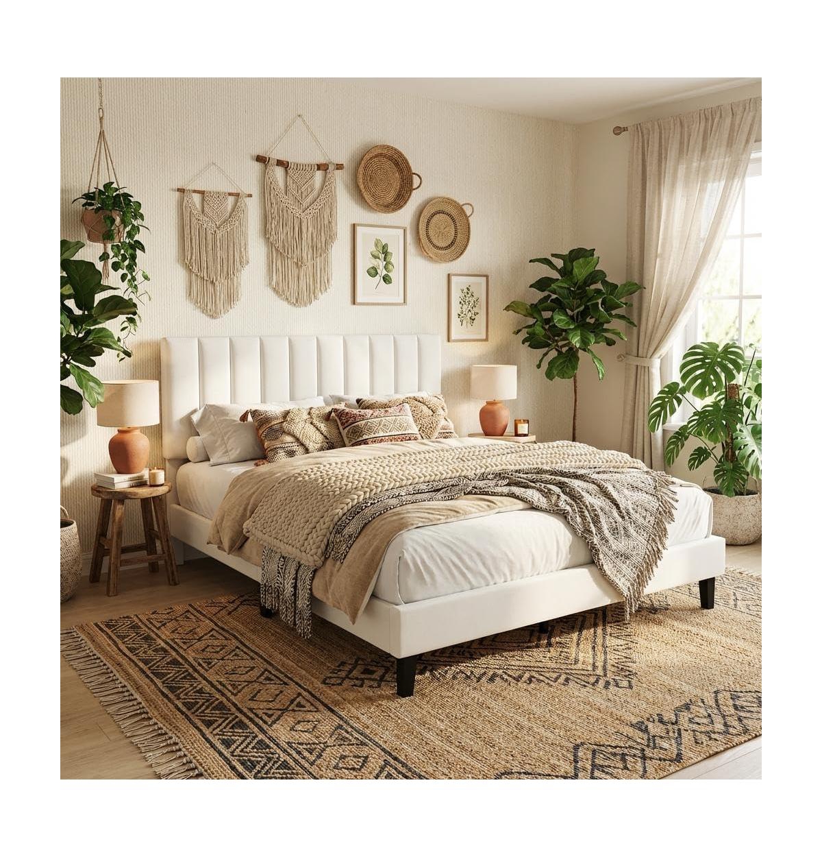 Click here for gaomon Queen Velvet Upholstered Platform Bed Frame... prices