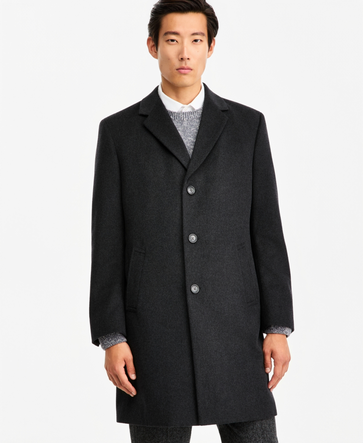 Click here for Nautica Mens Classic-Fit Camber Wool Overcoat - Ch... prices