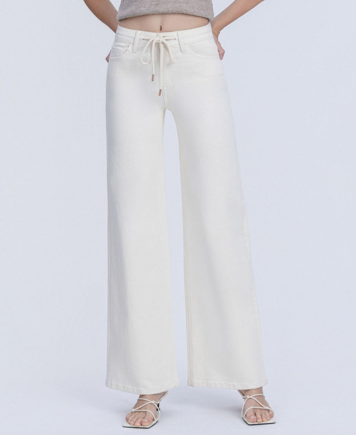 Click here for Vervet Womens High Rise Drawstring Wide Leg Jeans... prices