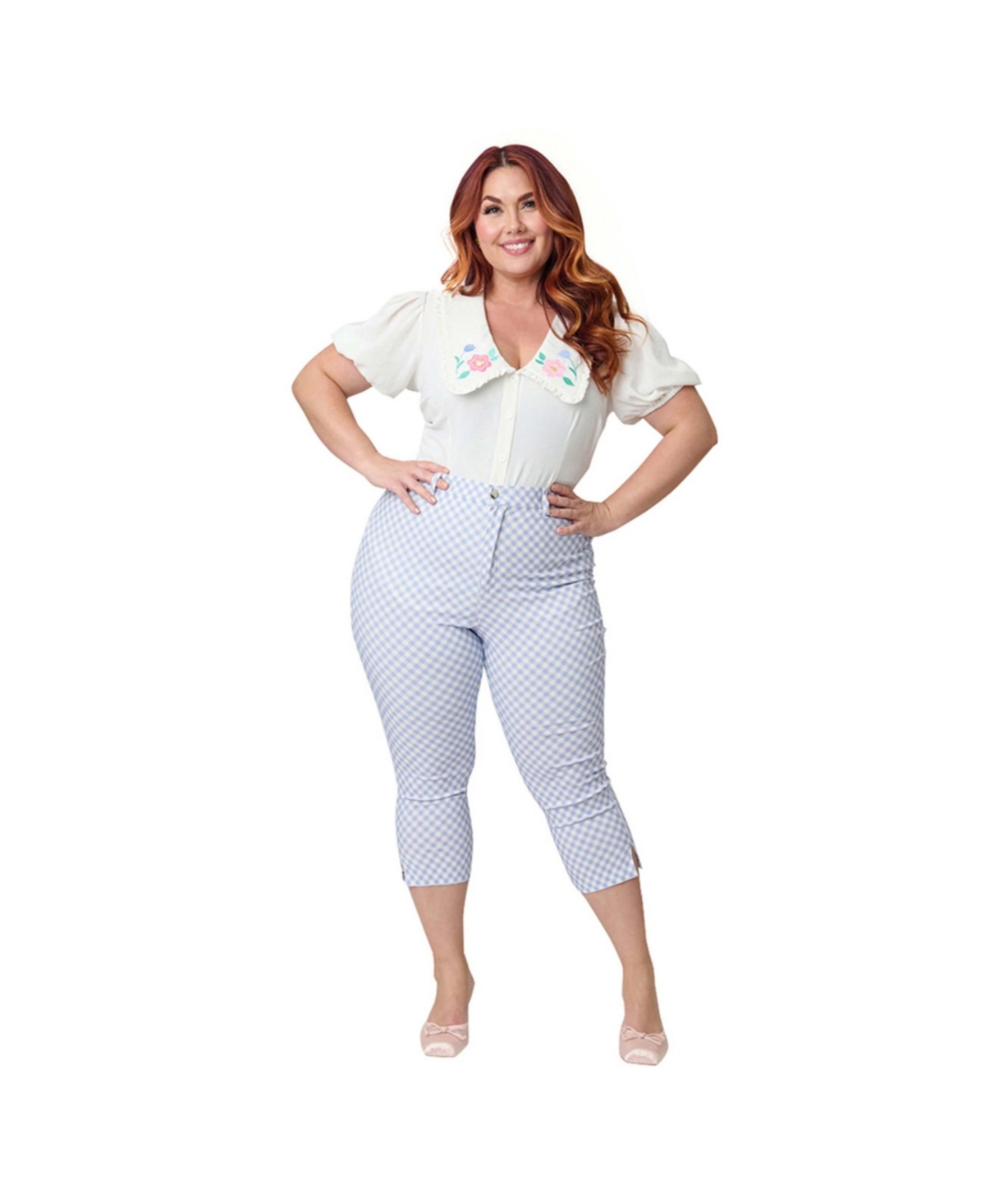 Click here for Unique Vintage Plus Size Rachelle Capri Pants - Bl... prices