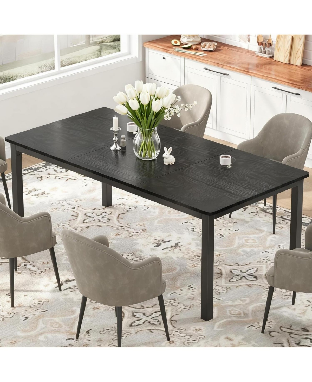Click here for gaomon 79" Industrial Kitchen Table with Meta... prices