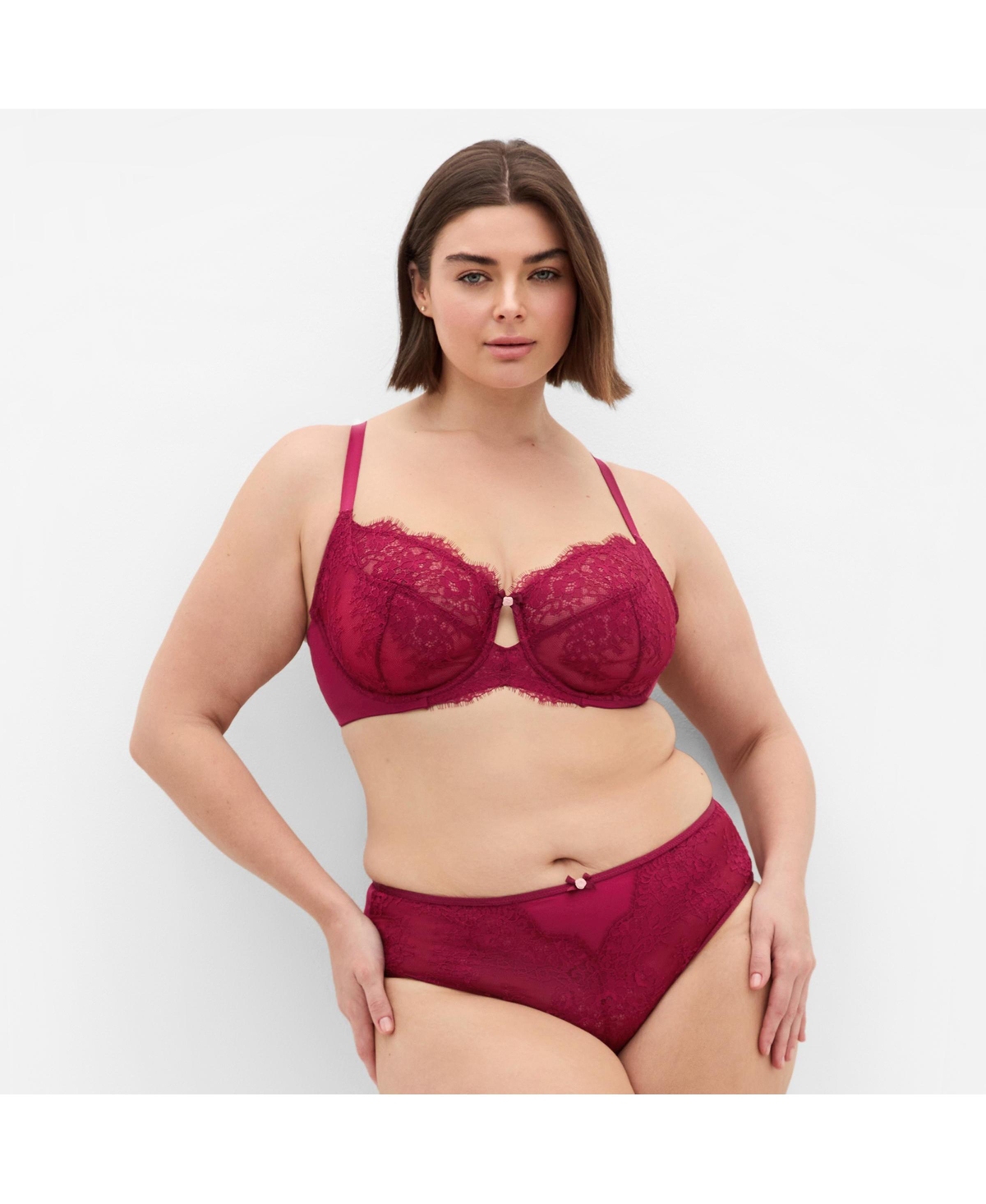 Click here for City Chic Womens Poppy Underwire Bra - Red plum prices