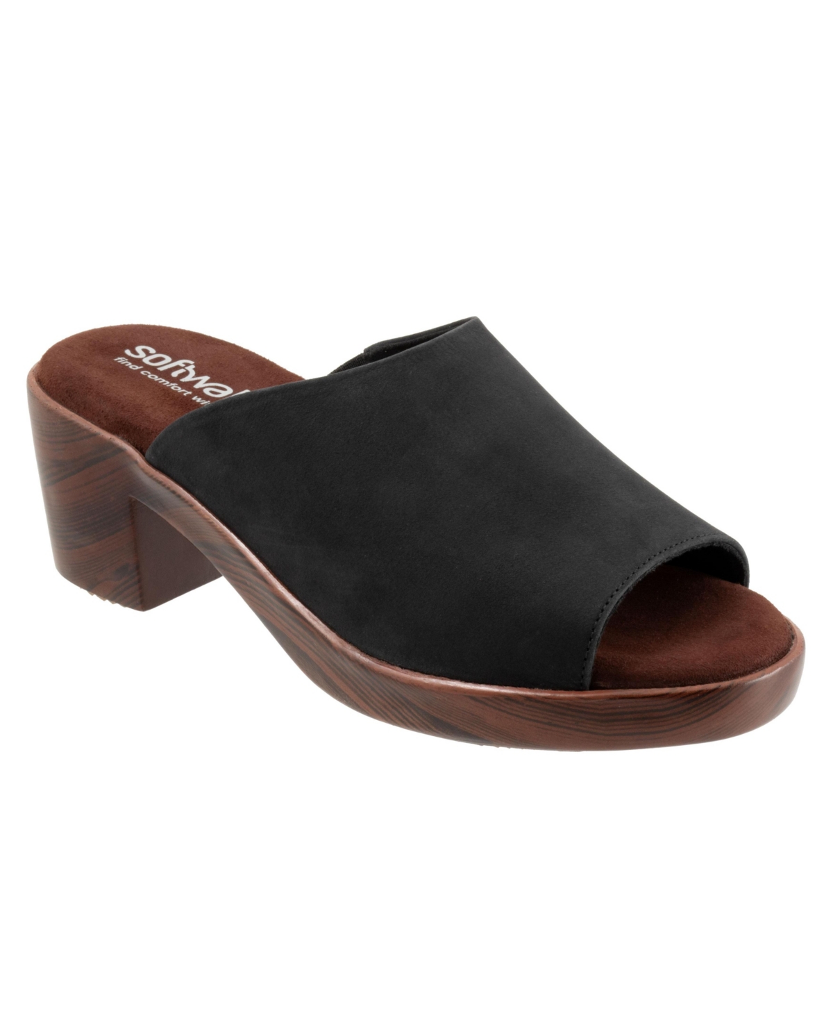 Click here for Softwalk Womens Fisher Sandal - Black nubuck prices