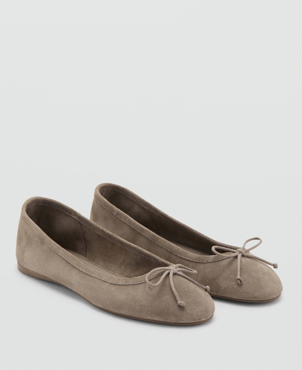 Click here for Mango Womens Bow Leather Ballet Flats - Light/past... prices