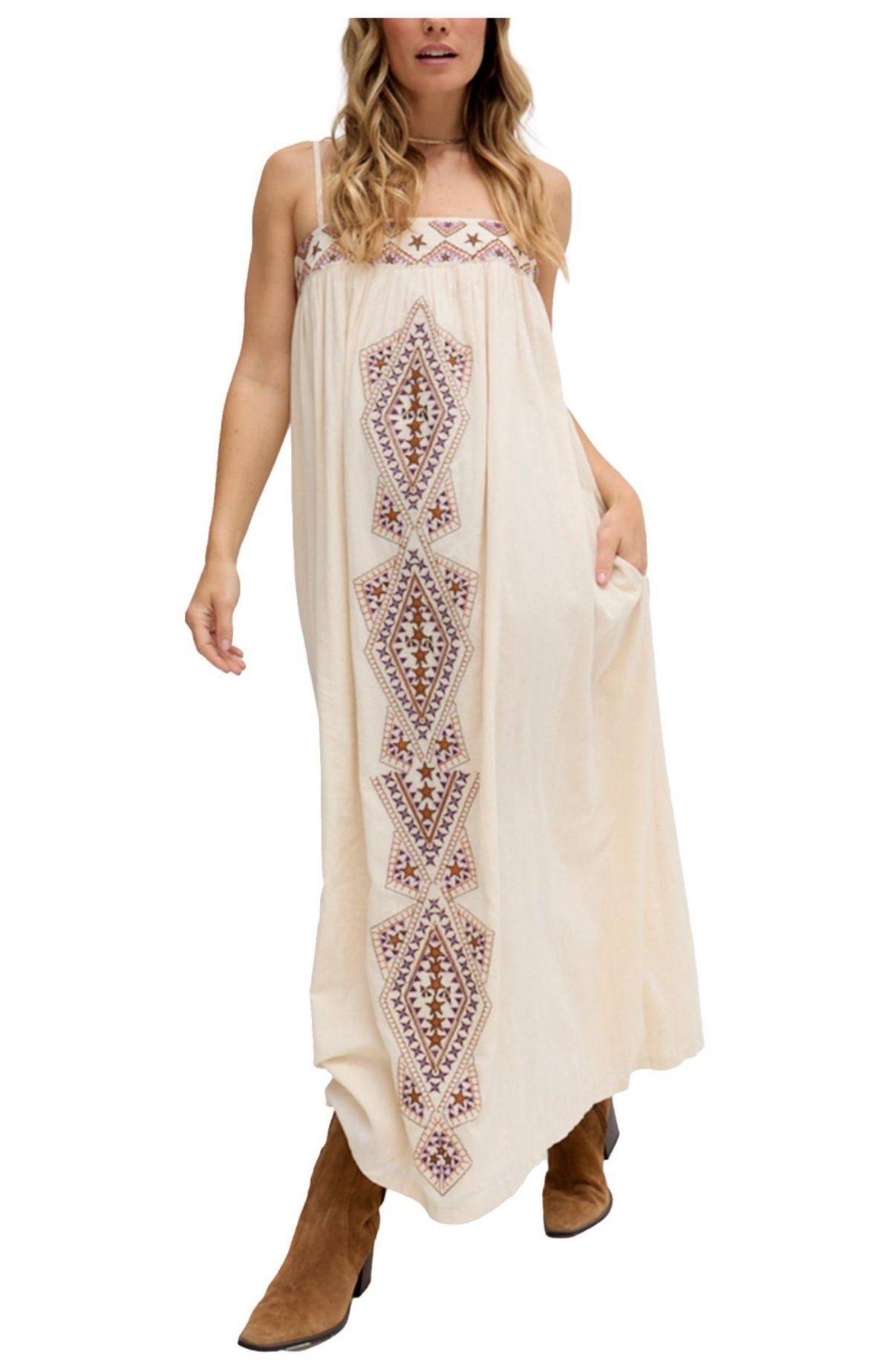 Click here for Raffya Womens Sapphire Spaghetti Strap Embroidered... prices
