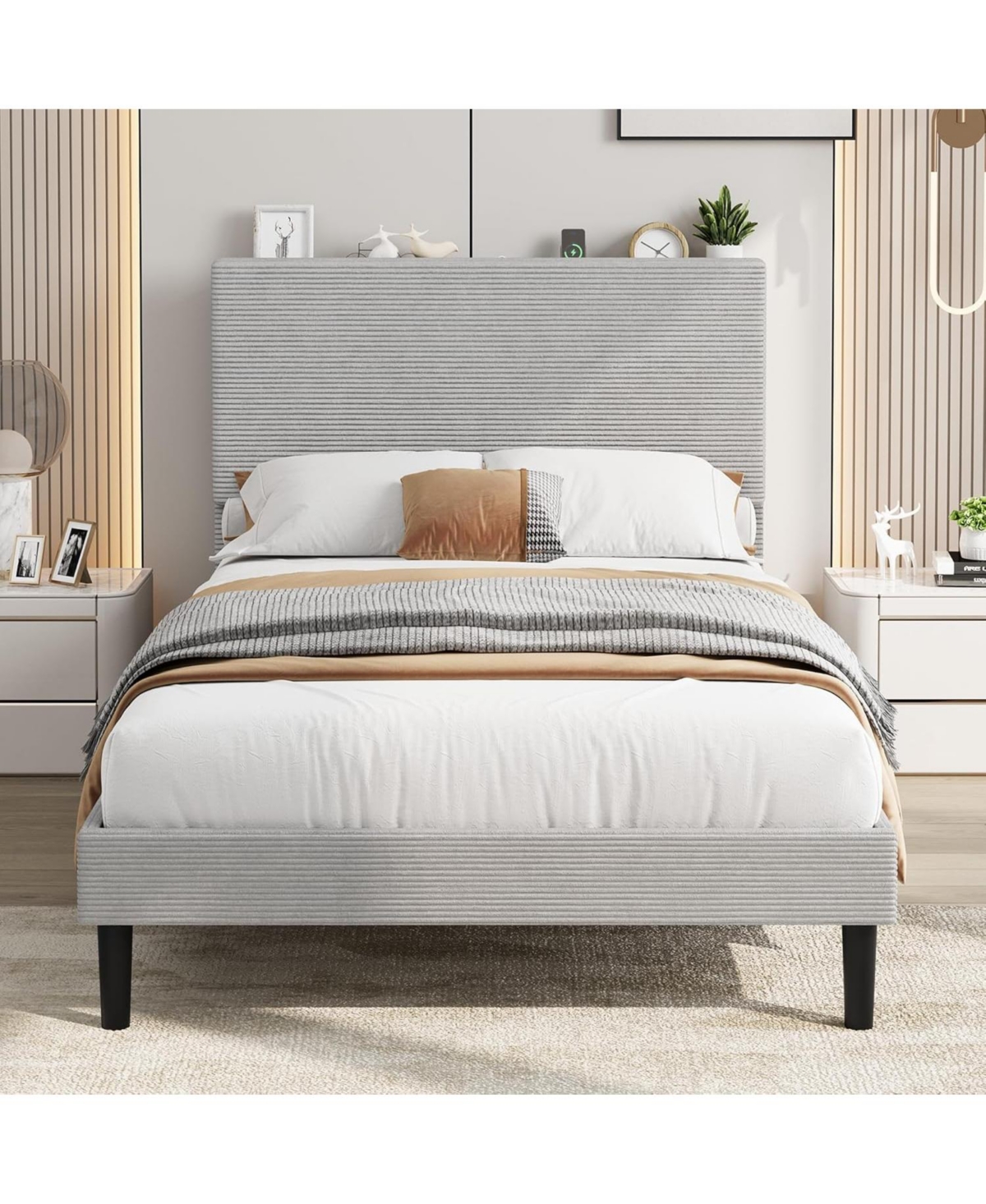 Click here for gaomon Bed Frame with Usb Charging Station  Cordur... prices