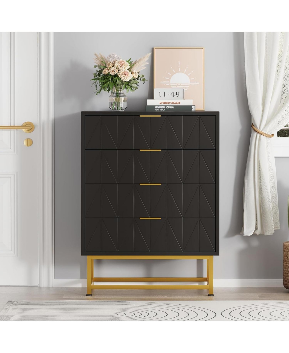 Click here for gaomon 4 Drawer Dresser with Wide Storage  Wood Dr... prices