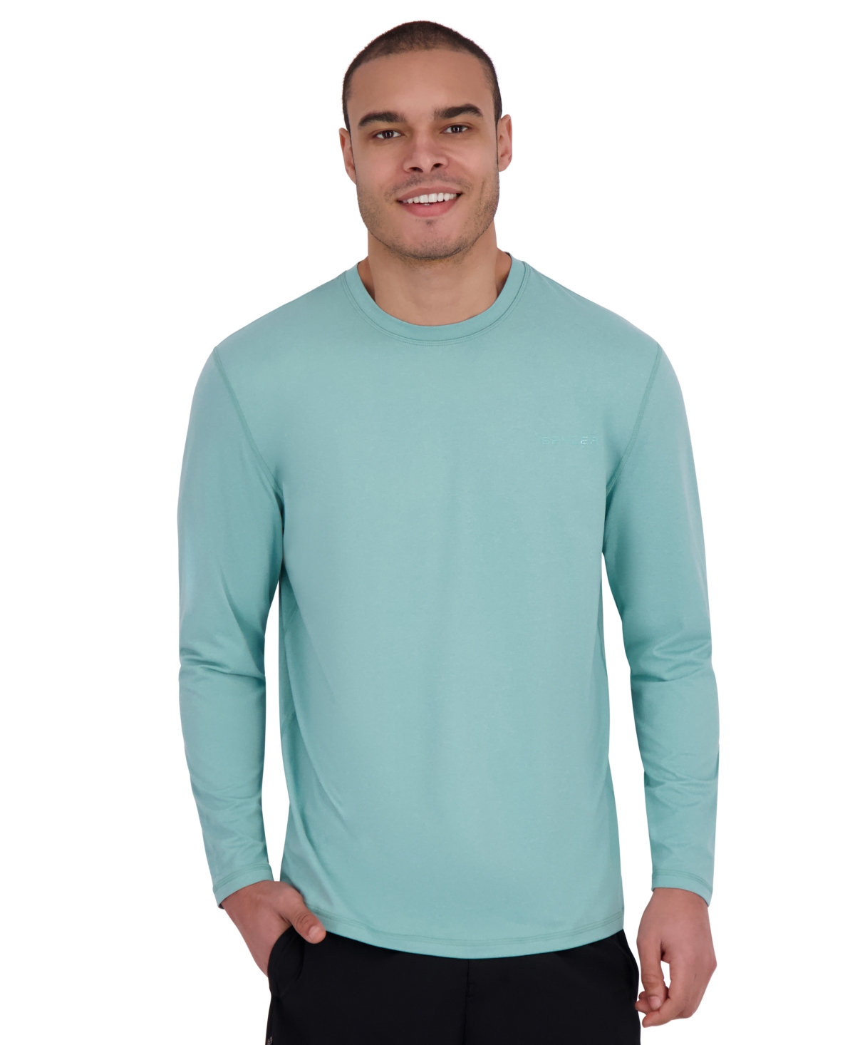 Click here for Spyder Mens Long-Sleeve Crewneck Rashguard - Wasab... prices