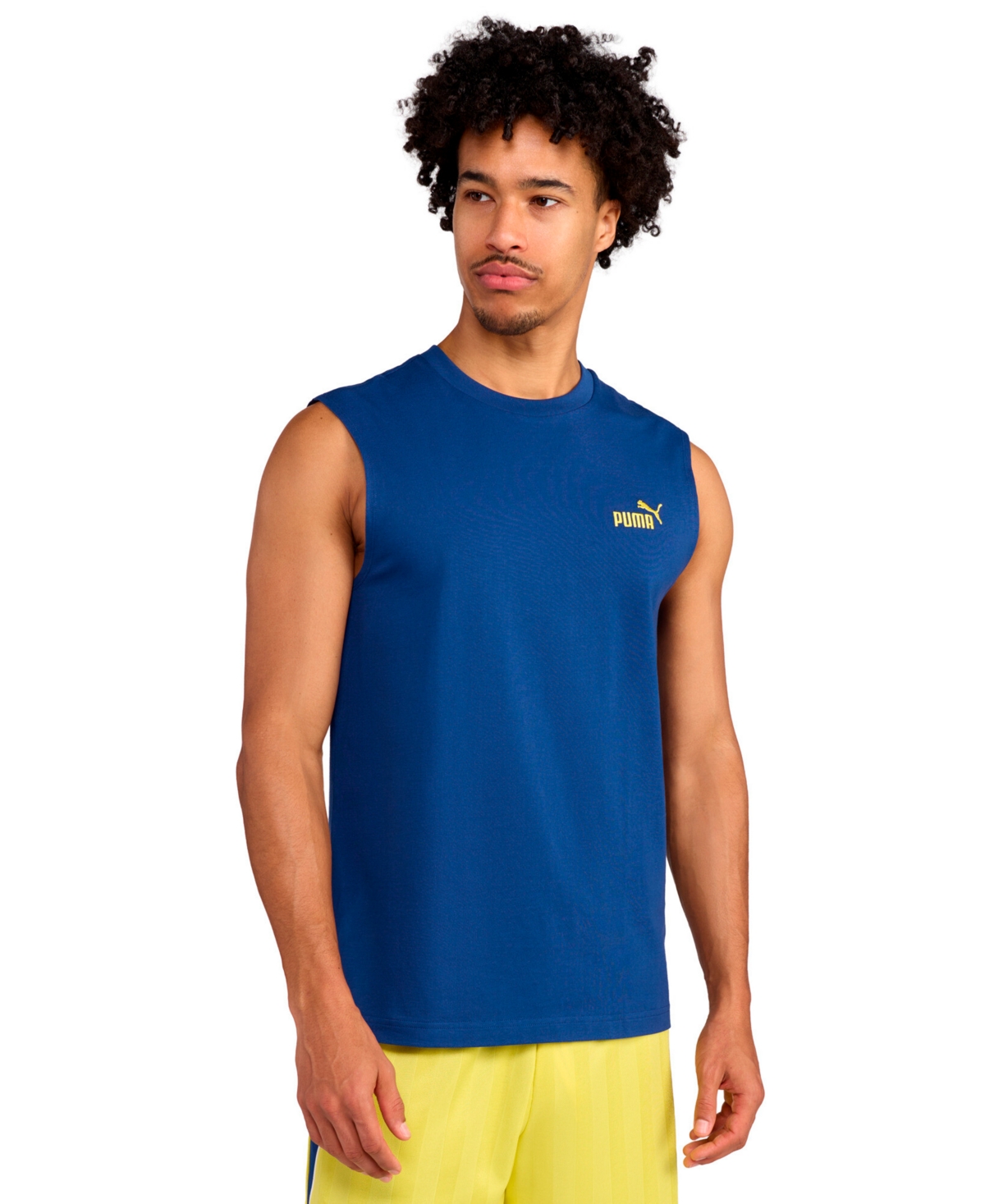 Click here for Puma Mens Sleeveless Logo Tank Top - Blue Jewel prices