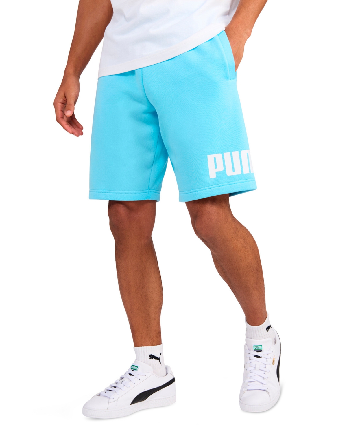 Click here for Puma Mens Logo Drawstring Shorts - Vibrant Blue prices