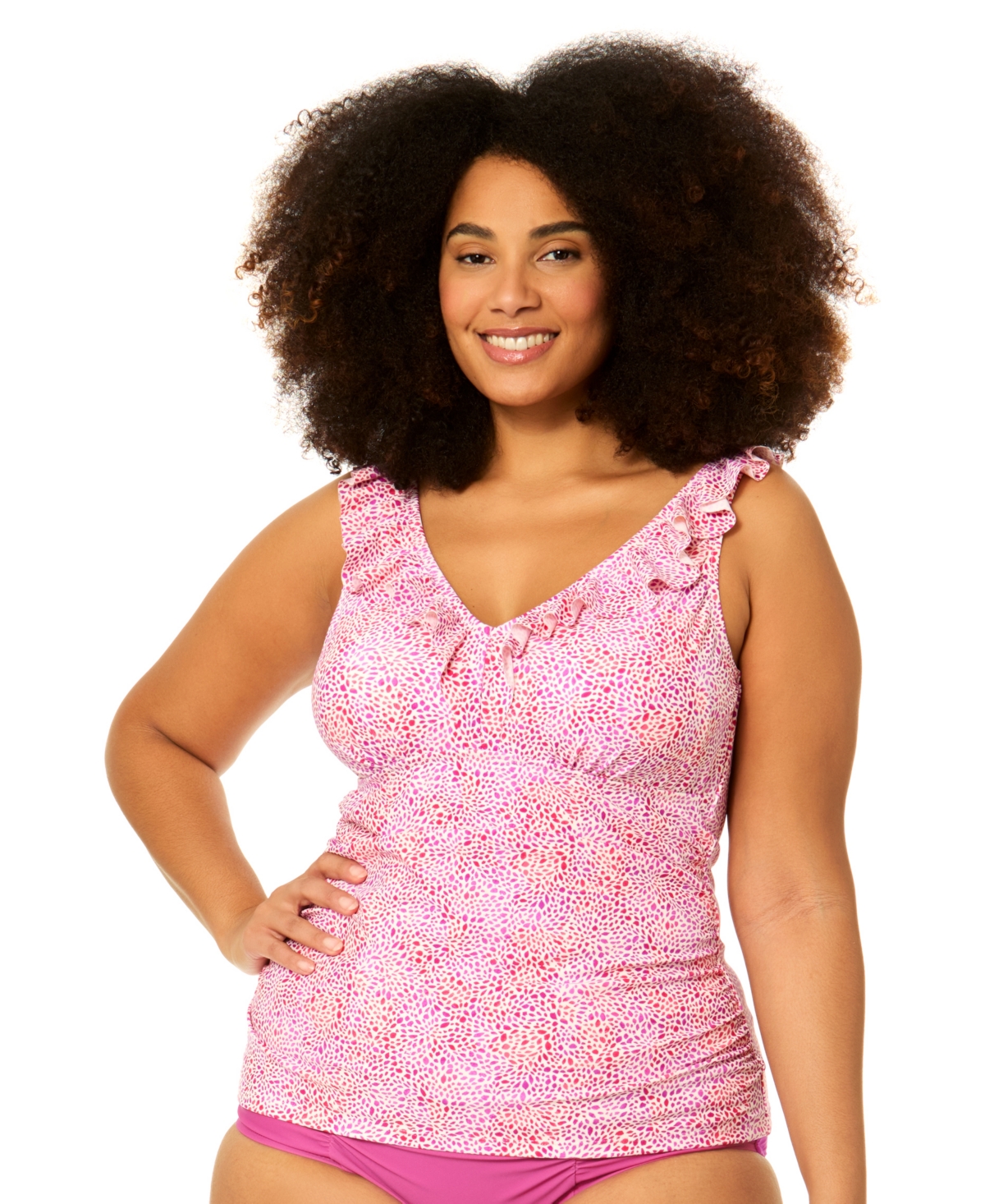 Click here for Raisins Curve Plus Size Andressa V-Neck Swim Tanki... prices