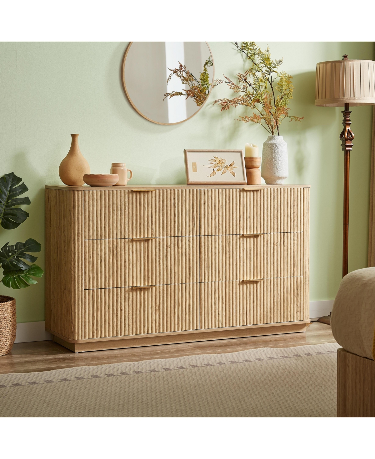 Click here for flynama 6 Drawer Minimalist Dresser Easy Clean Cab... prices