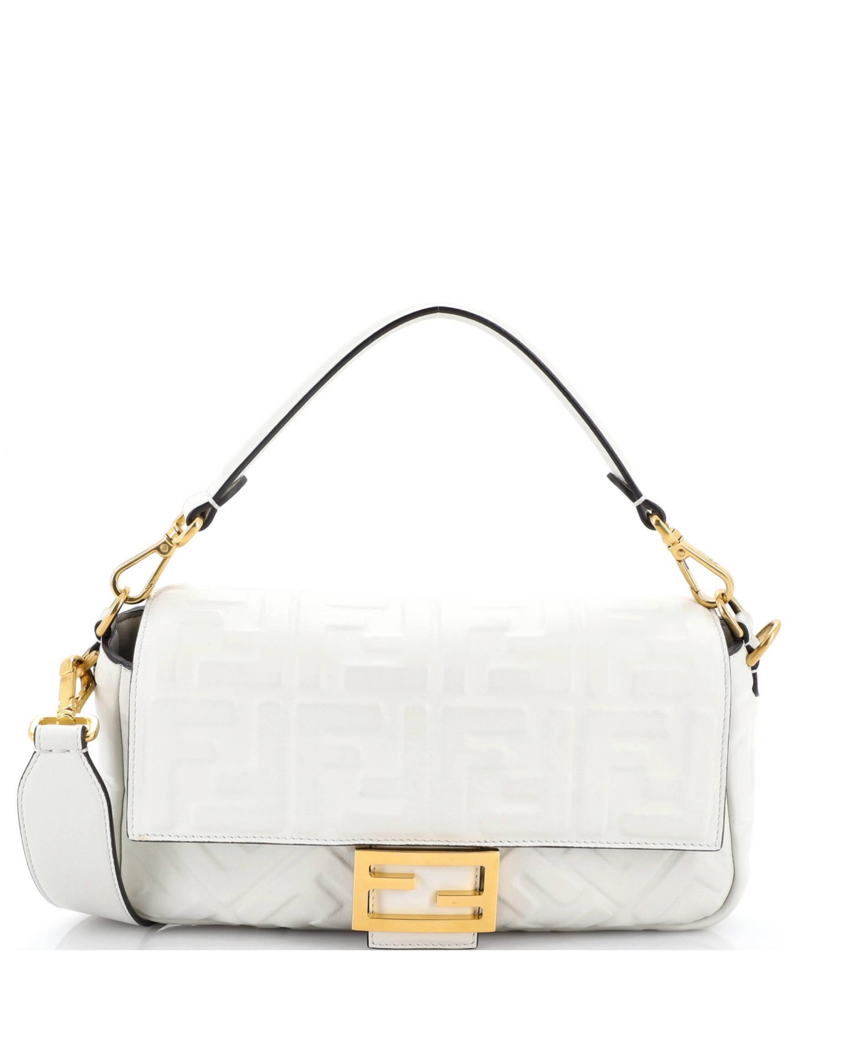 Click here for Pre-Owned Fendi Medium Baguette Nm Bag Zucca Embos... prices